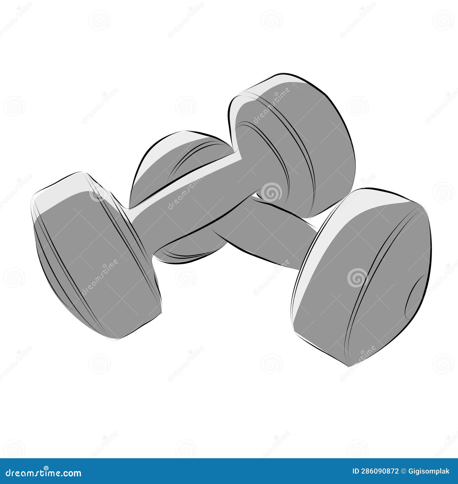 Sketch Dumbbell Weight, Dumbbells, Vector Sketch Illustration ...