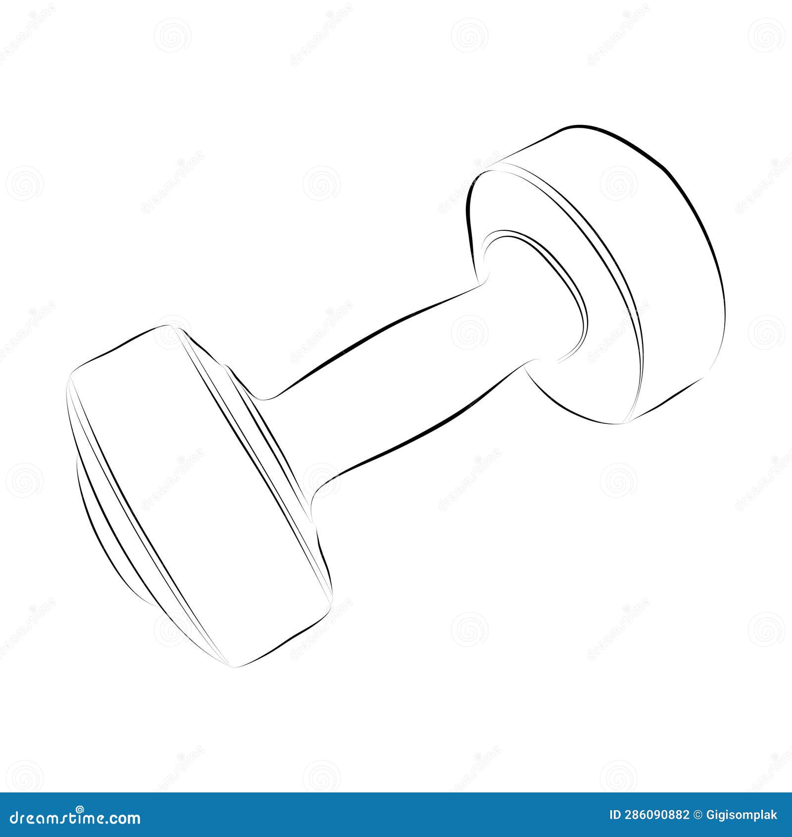 Simple Vector Sketch Dumbbell, Dumbbel Dumbell, Isolated on White Stock ...