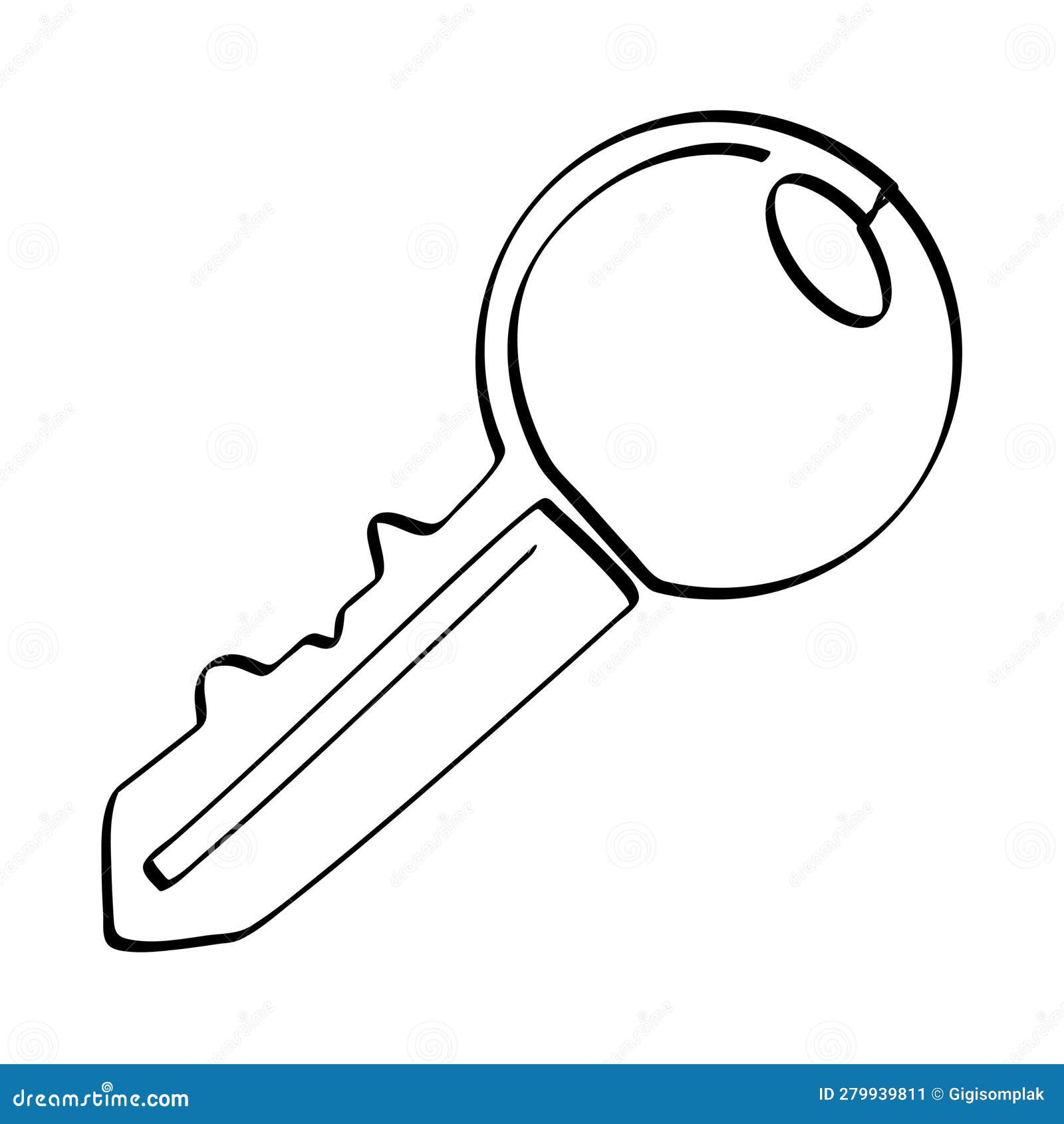 Simple Vector Sketch Key Single One Line Art, Continuous Stock Vector ...