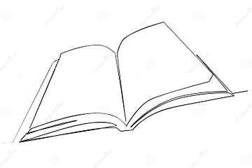 Simple Vector Sketch Open Book Single One Line Art, Continuous Stock ...