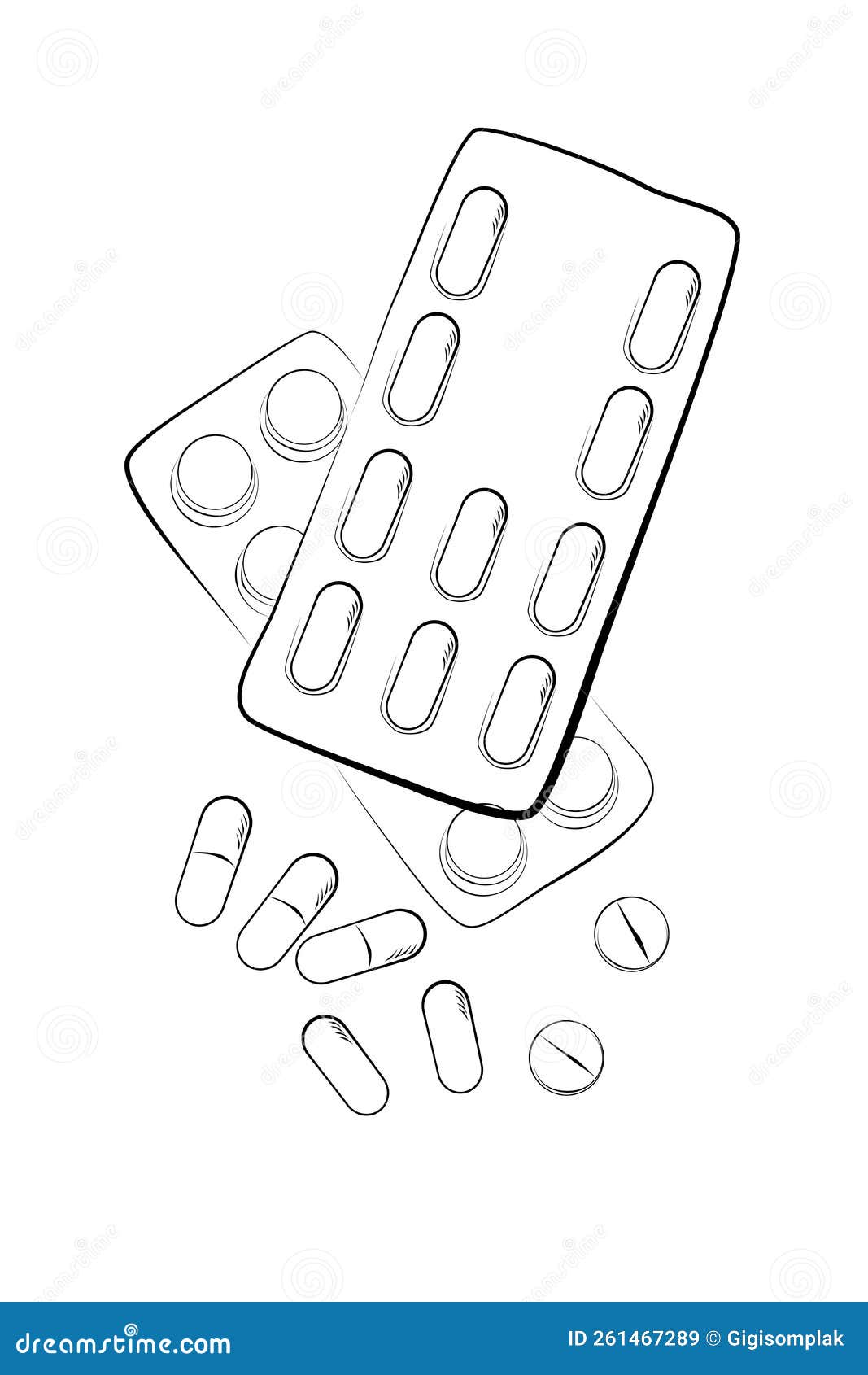 Simple Vector Sketch Top View, Stack of Pills and Capsules Stock Vector ... Simple Vector Sketch Top View, Stack of Pills and Capsules Stock Vector ...