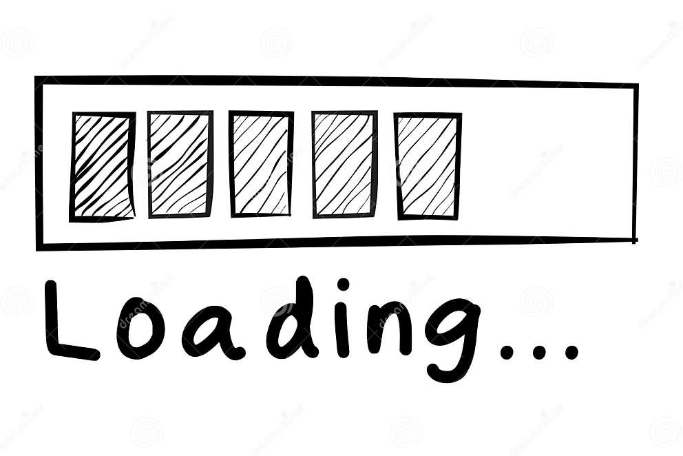 Sketchy of Loading Sign, Isolated on White Stock Vector - Illustration ...