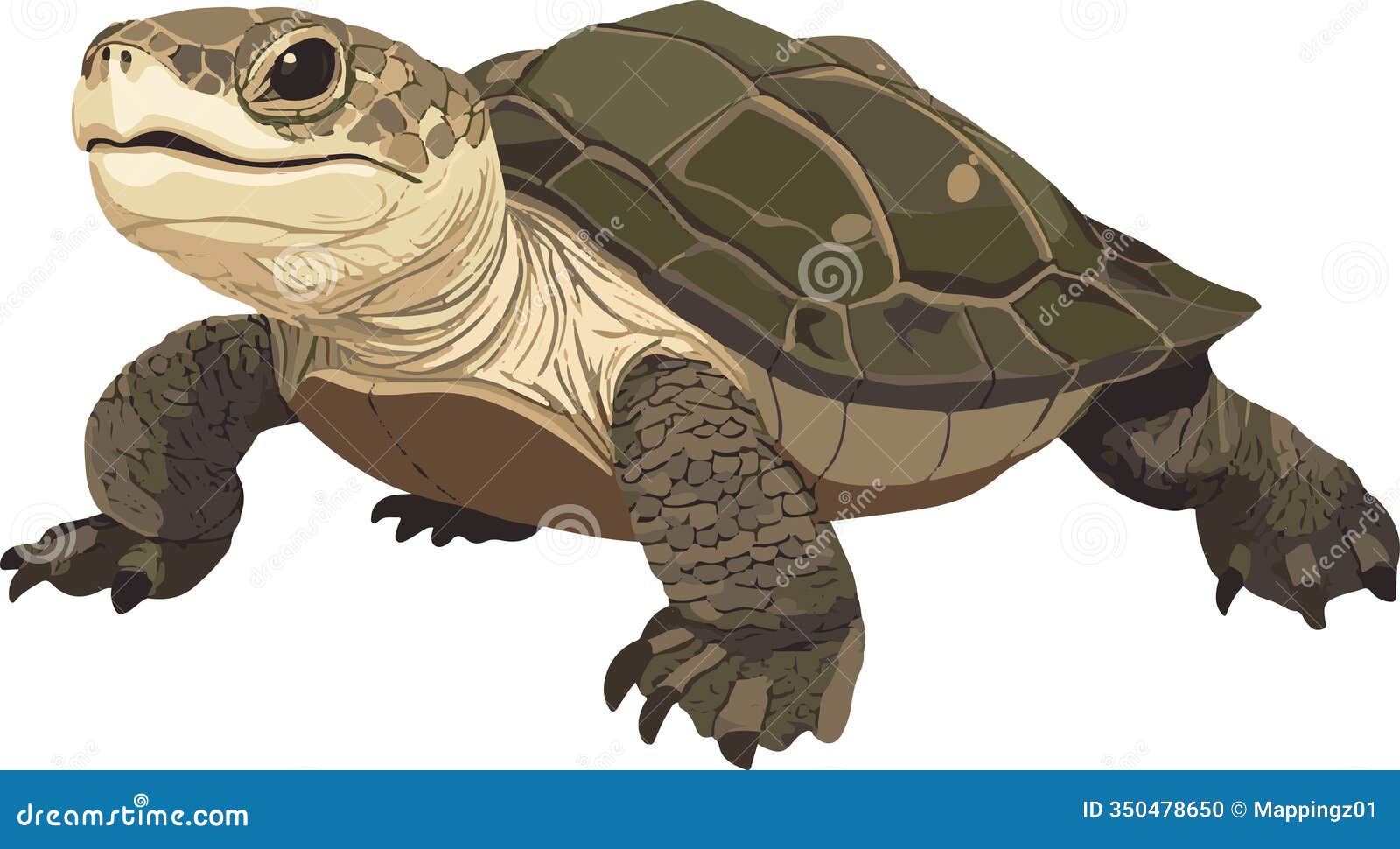 Snapping Turtle Outline Silhouette Generative Ai Vector Illustration ...