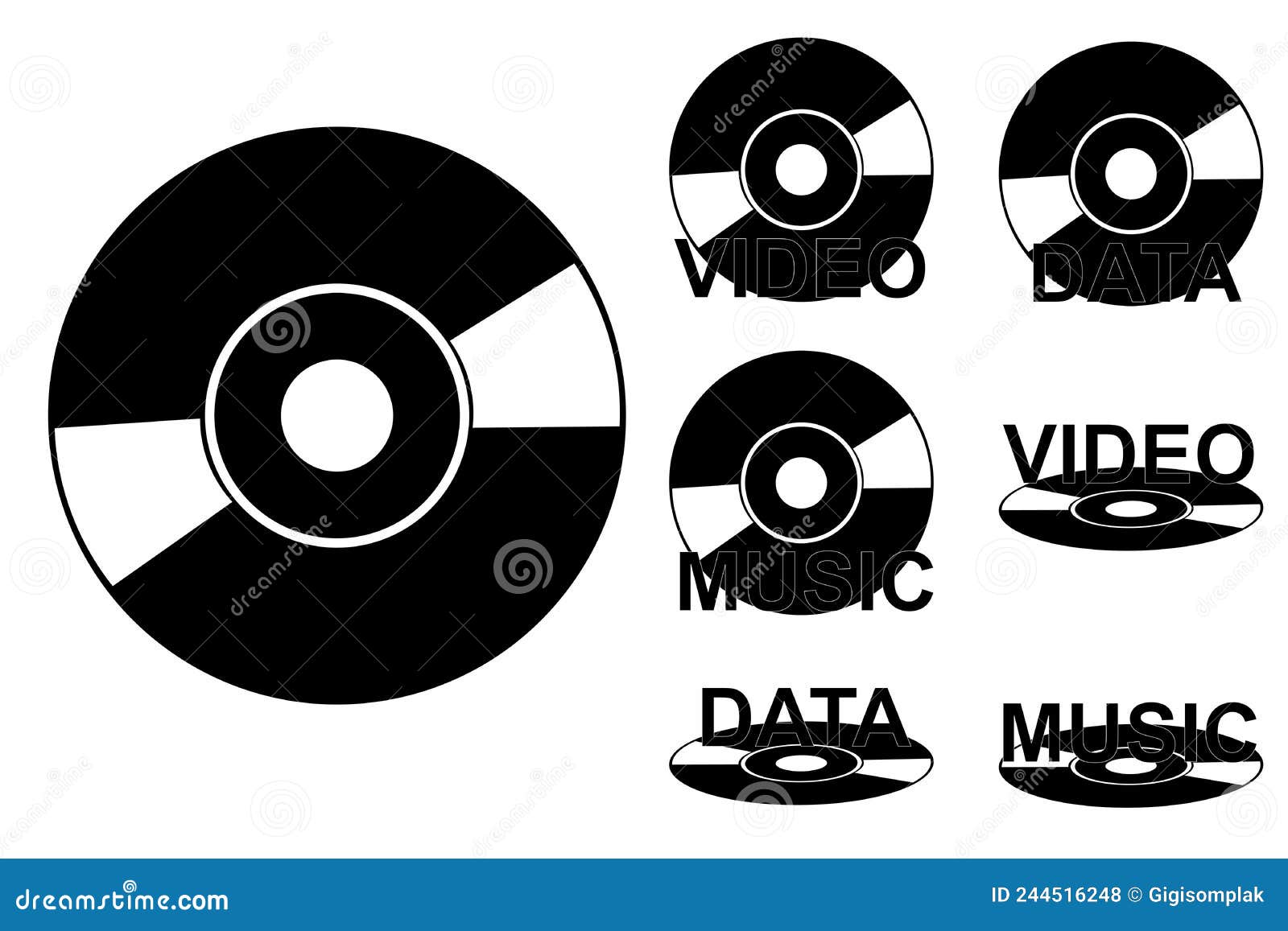 Simple Vector St Symbol DVD or CD Data, Video, Isolated on White Stock ...
