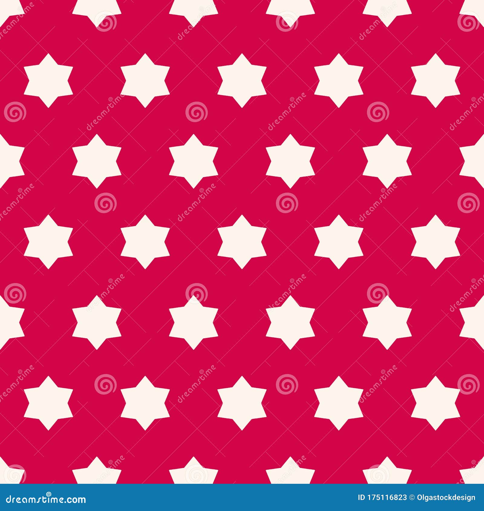 Simple Vector Stars Pattern. Abstract Red and White Geometric Seamless ...