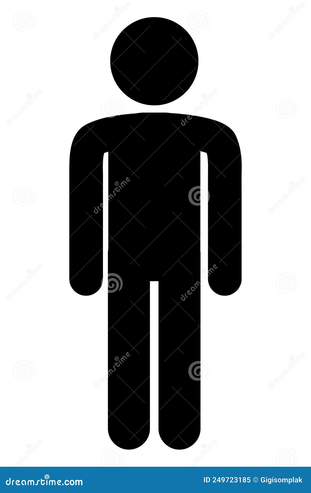 Simple Vector Stick Man Stickman Stand Isolated on White Stock Vector ...