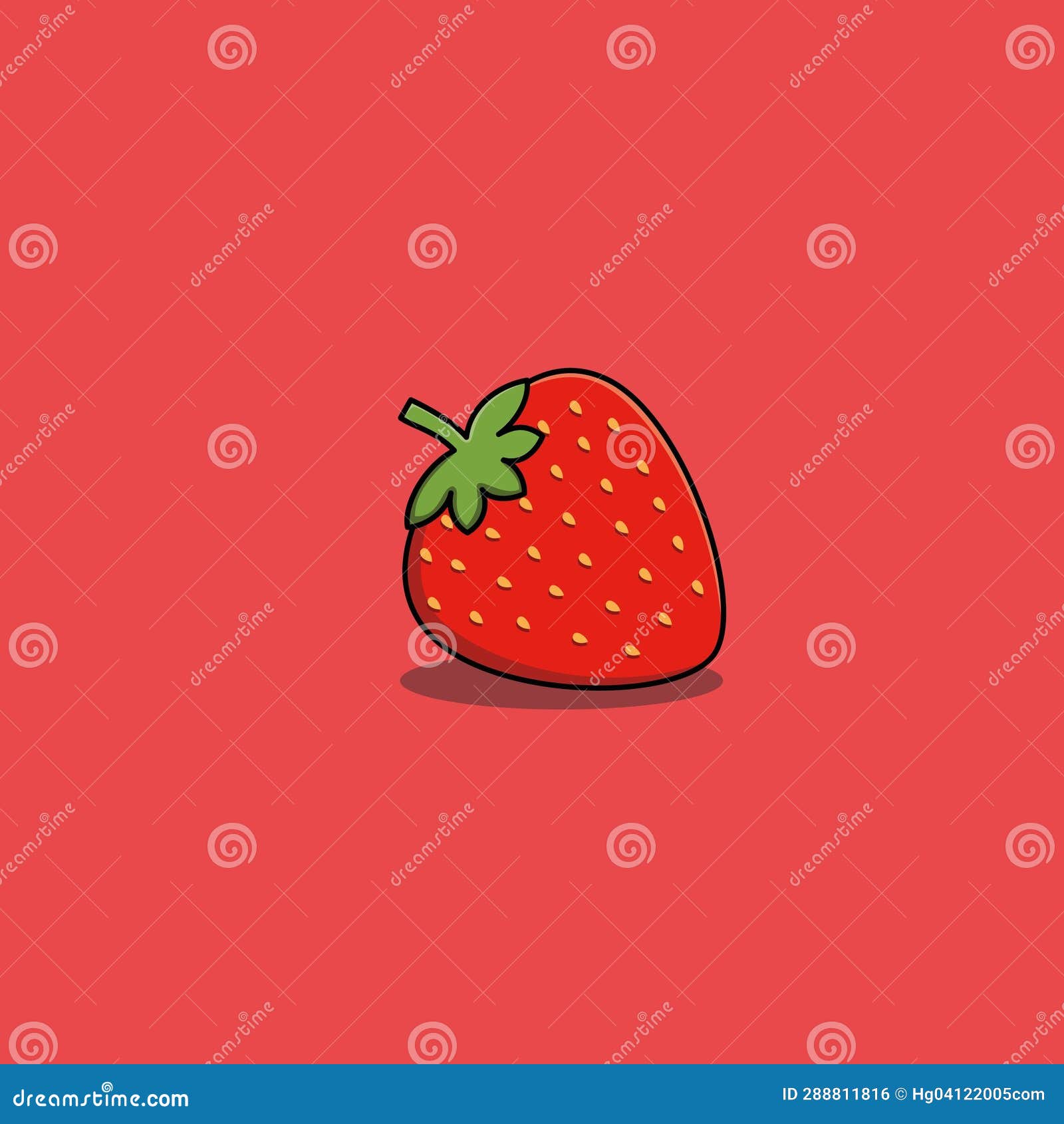 A Simple of a Strawberry Fruit Stock Illustration - Illustration of ...