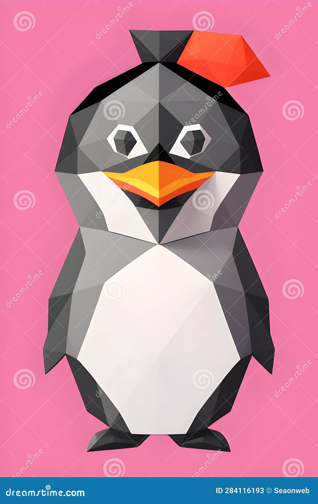 Simple Vector Style with Low Poly Color Shading Stock Illustration ...