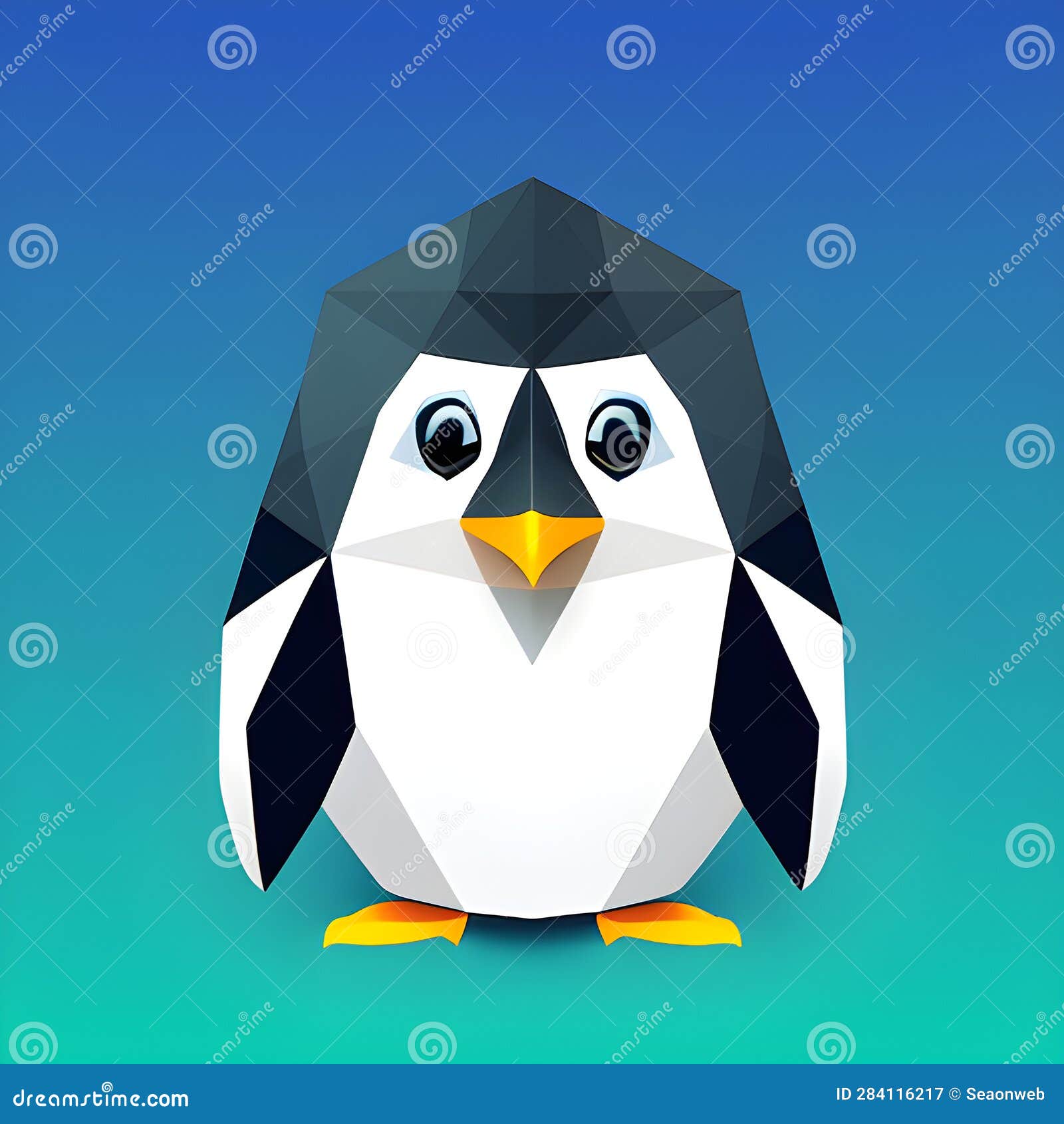 Simple Vector Style with Low Poly Color Shading Stock Illustration ...