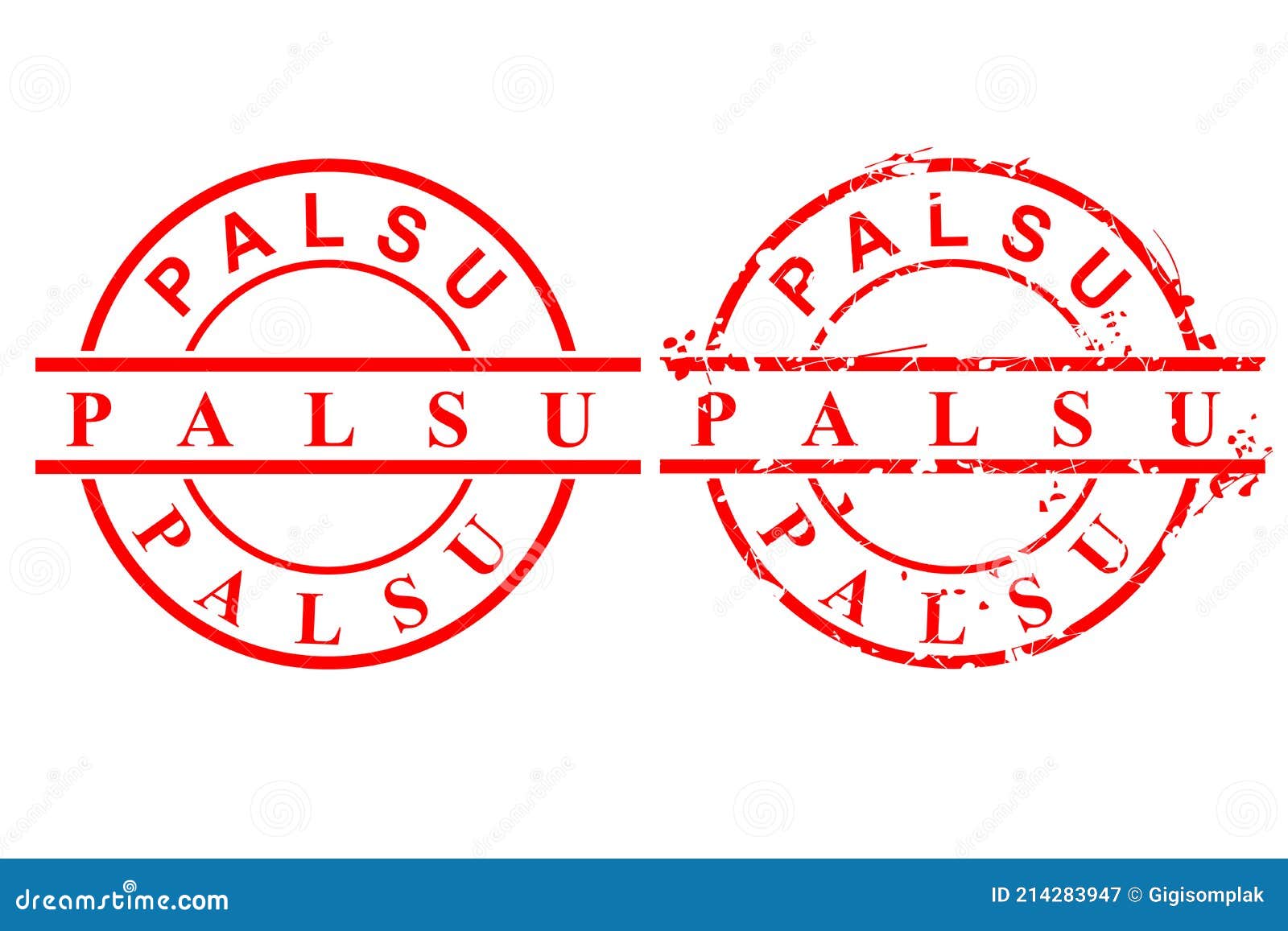 Simple Vector 2 Style Red Circle, Palsu or Fake in Indonesia Language ...