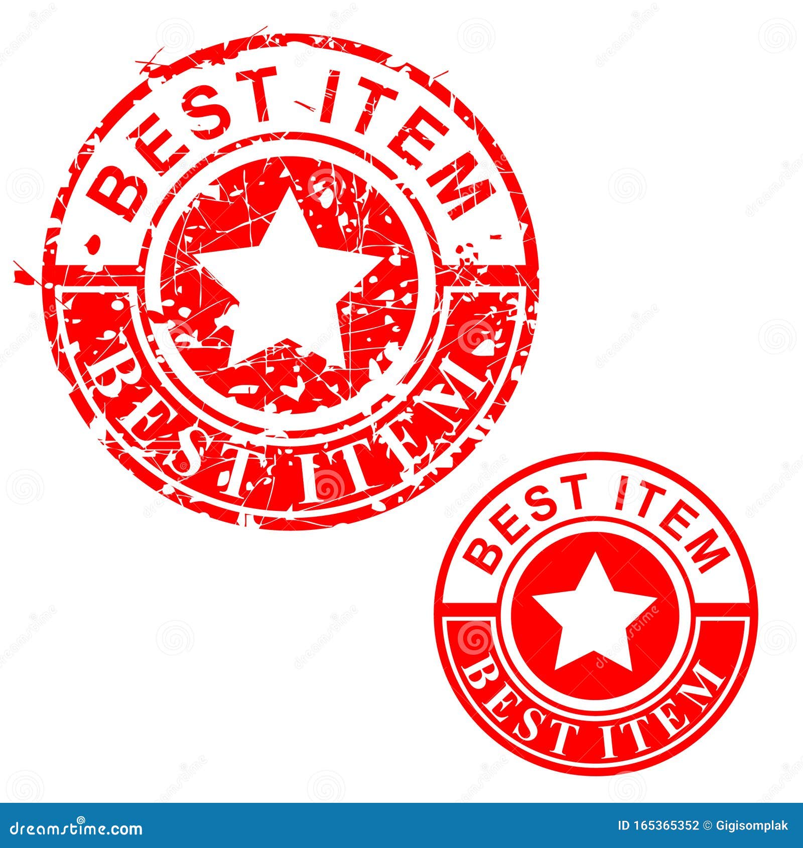 Simple Vector, 2 Style Scratch Circle Red Rubber Stamp, Isolated on ...