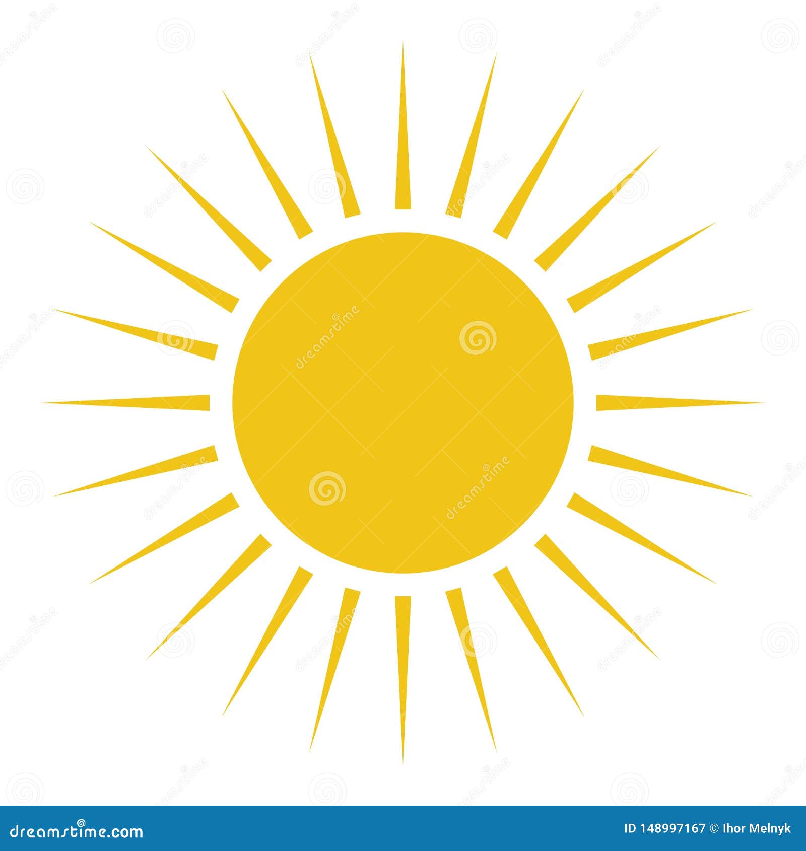 Simple vector sun stock vector. Illustration of element - 148997167