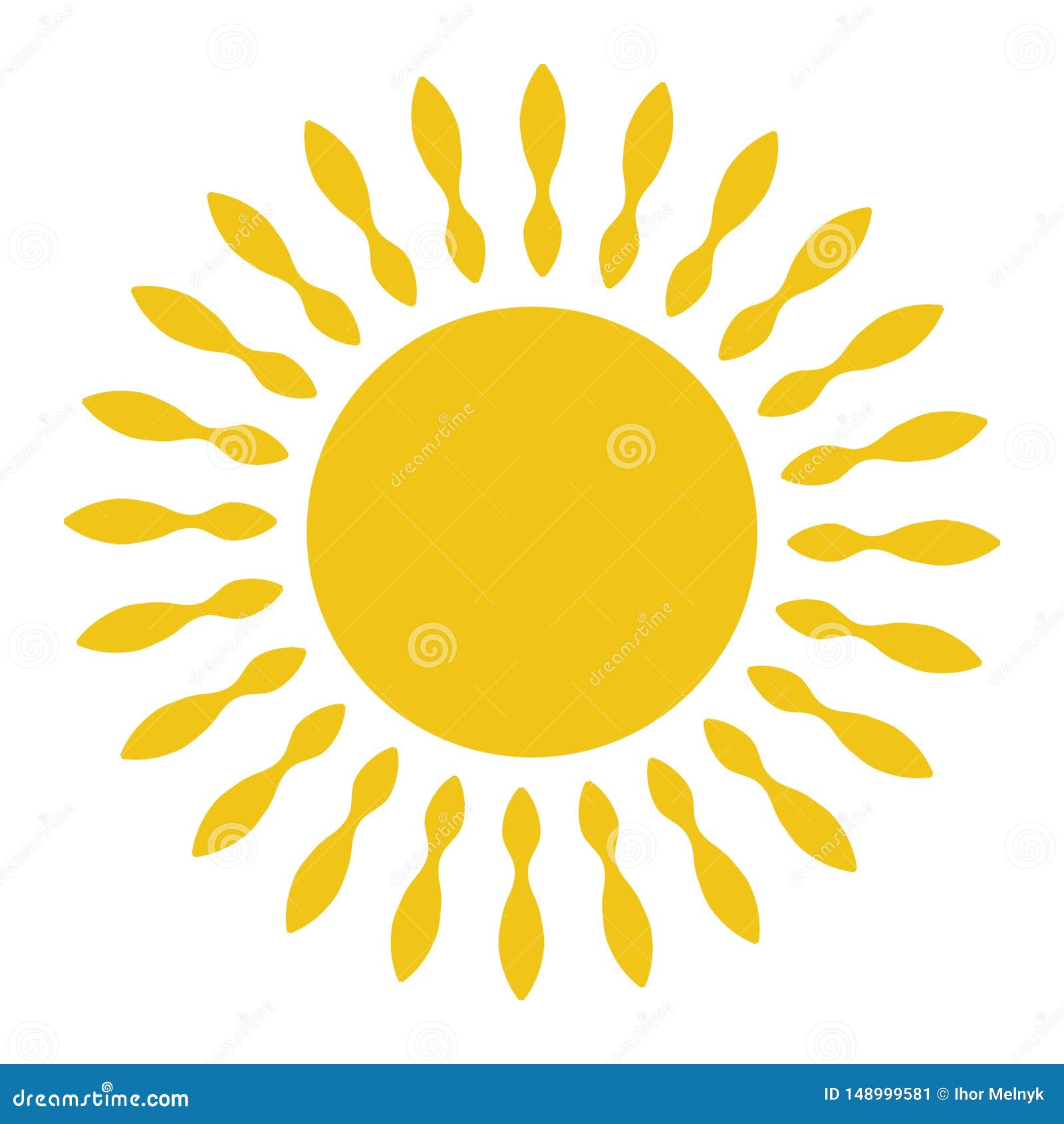 Simple vector sun stock vector. Illustration of clip - 148999581