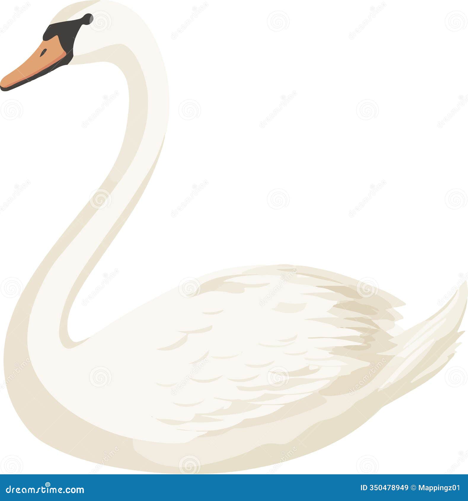 Simple vector swan clipart stock vector. Illustration of simple - 350478949