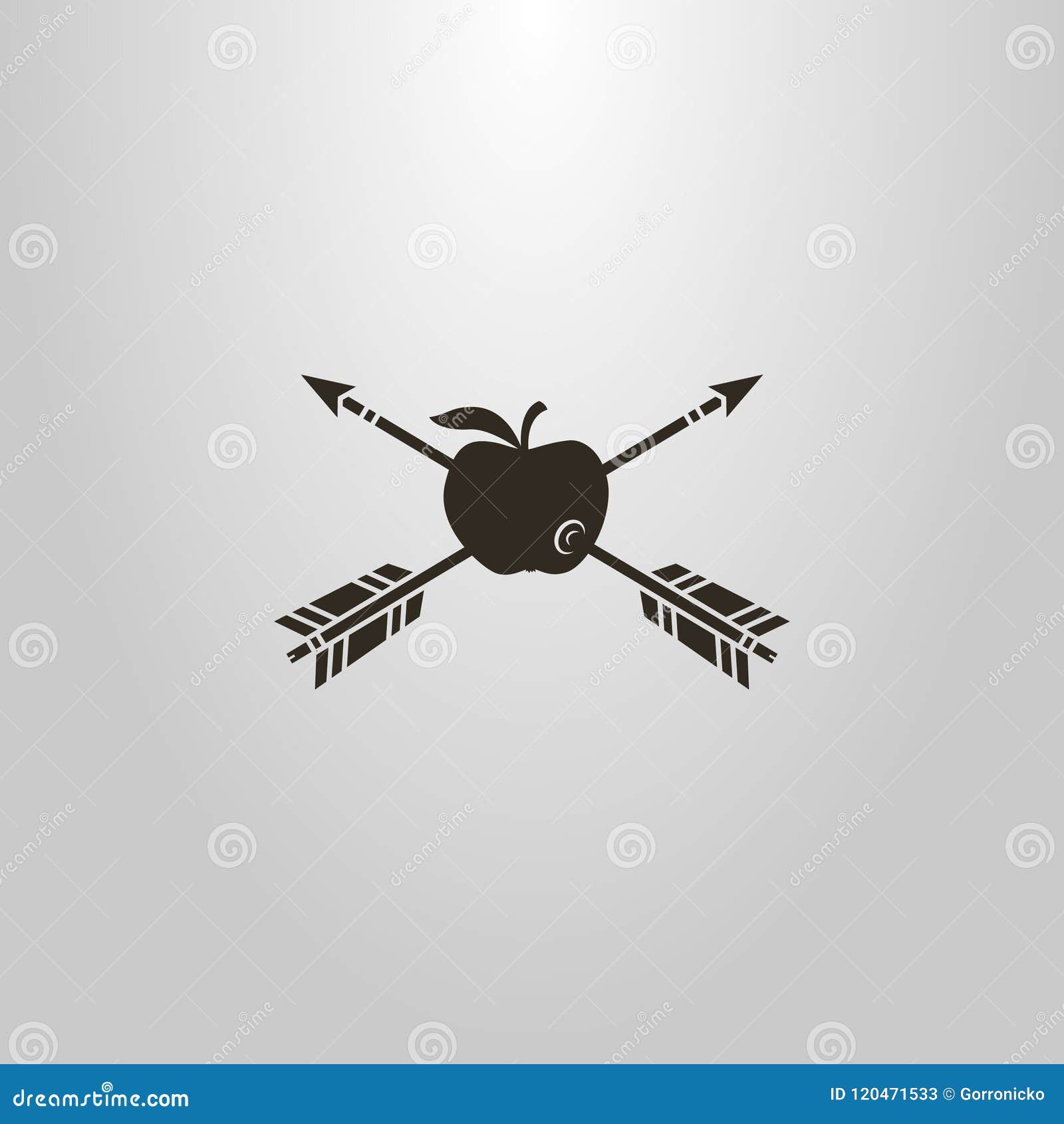Simple Vector Symbol of Two Arrows Pierced an Apple Stock Vector ...