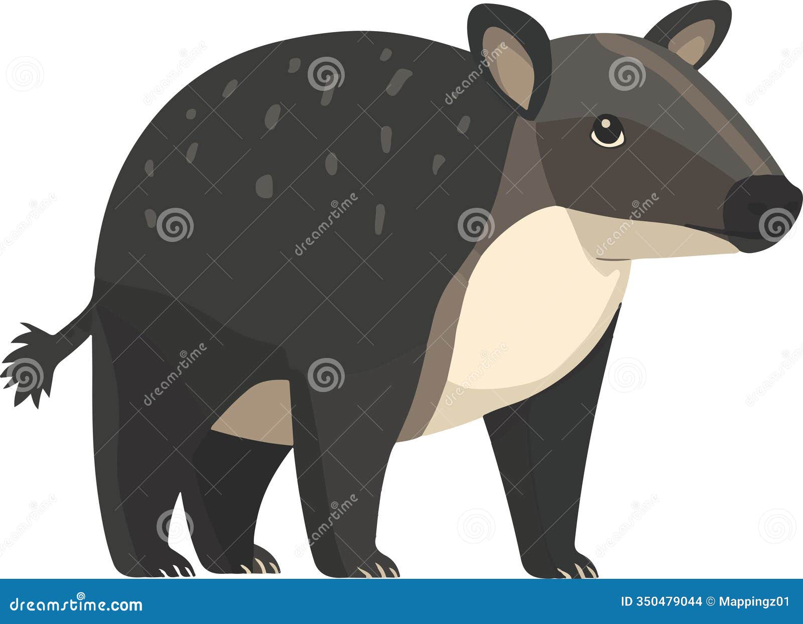 Simple Vector Tapir Clipart Stock Vector - Illustration of printable ...