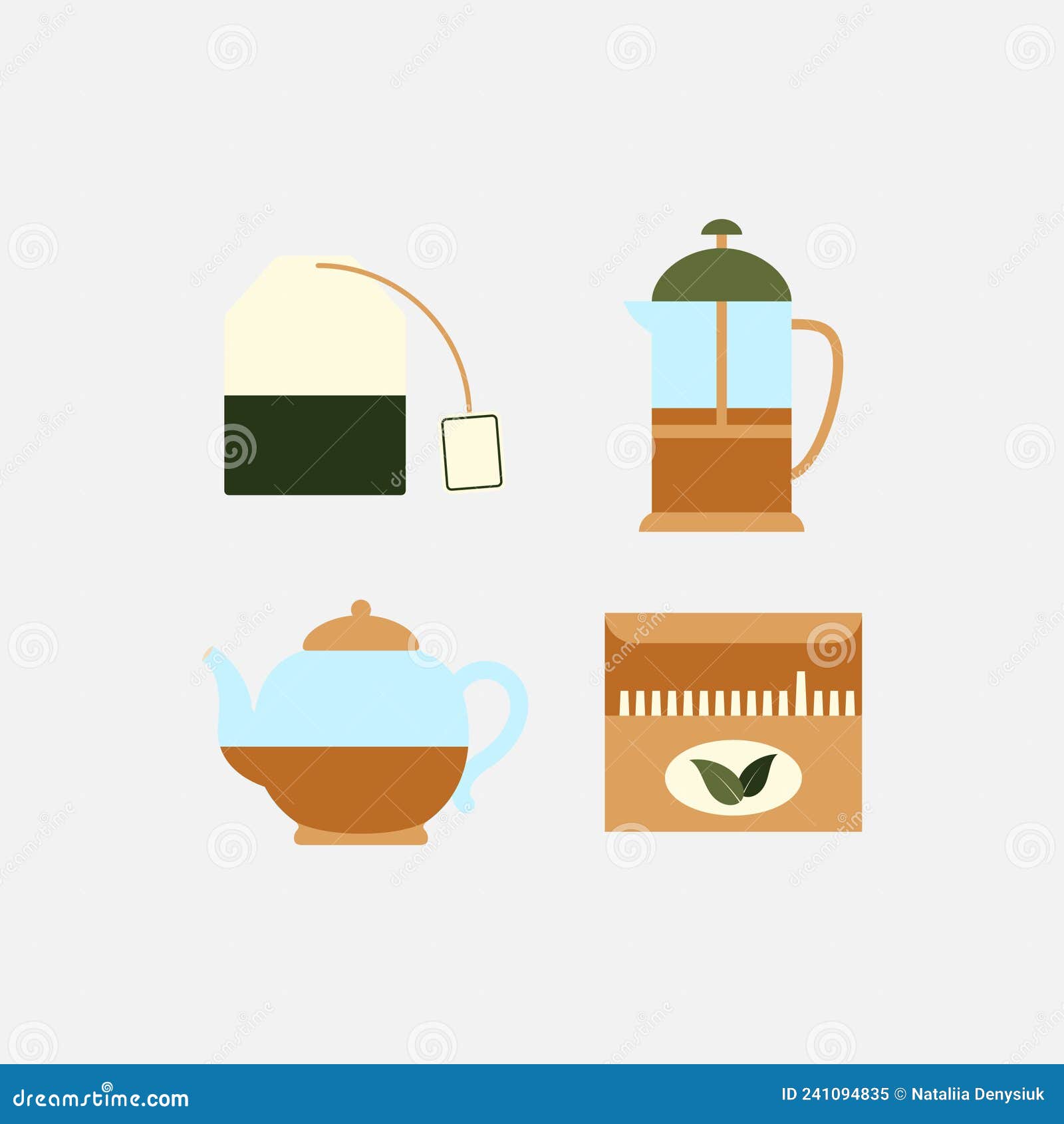 Simple Vector of Tea Party Icon Complect Stock Vector - Illustration of ...