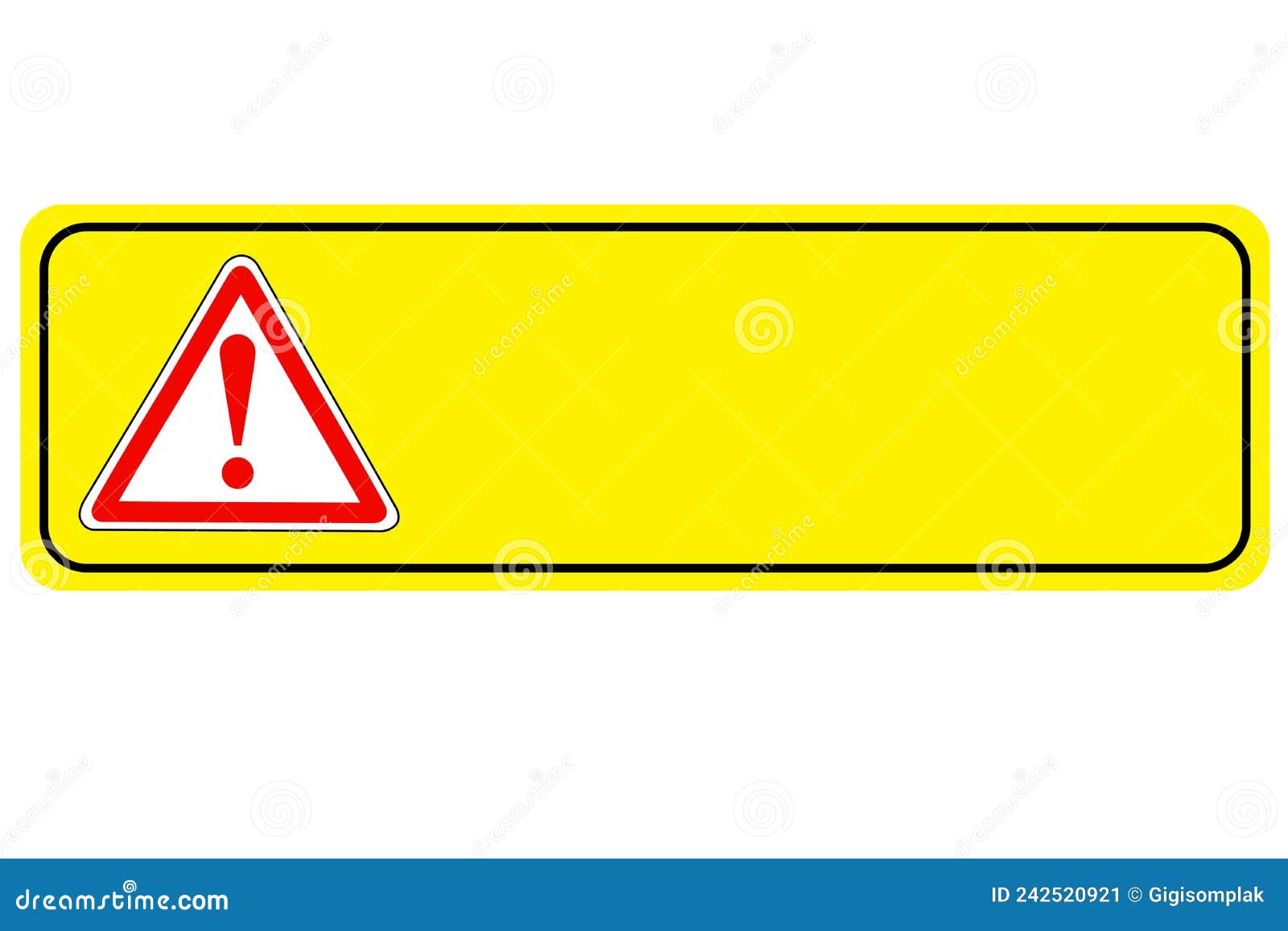 Simple Vector Template Blank Alert Sign Stock Vector - Illustration of ...