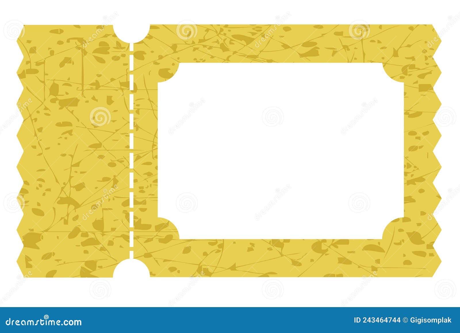 Simple Vector Template Brown Ticket or Coupon, Isolated on White Stock ...