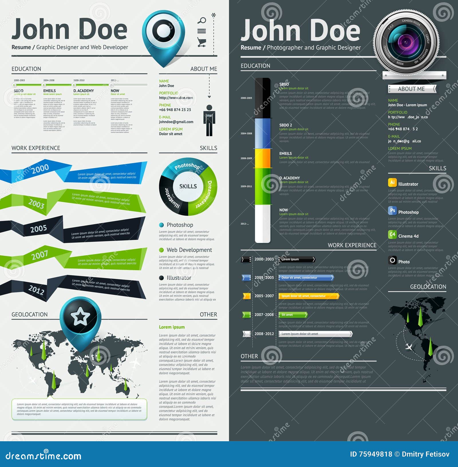 Free Infographic Resume Vectors For Download