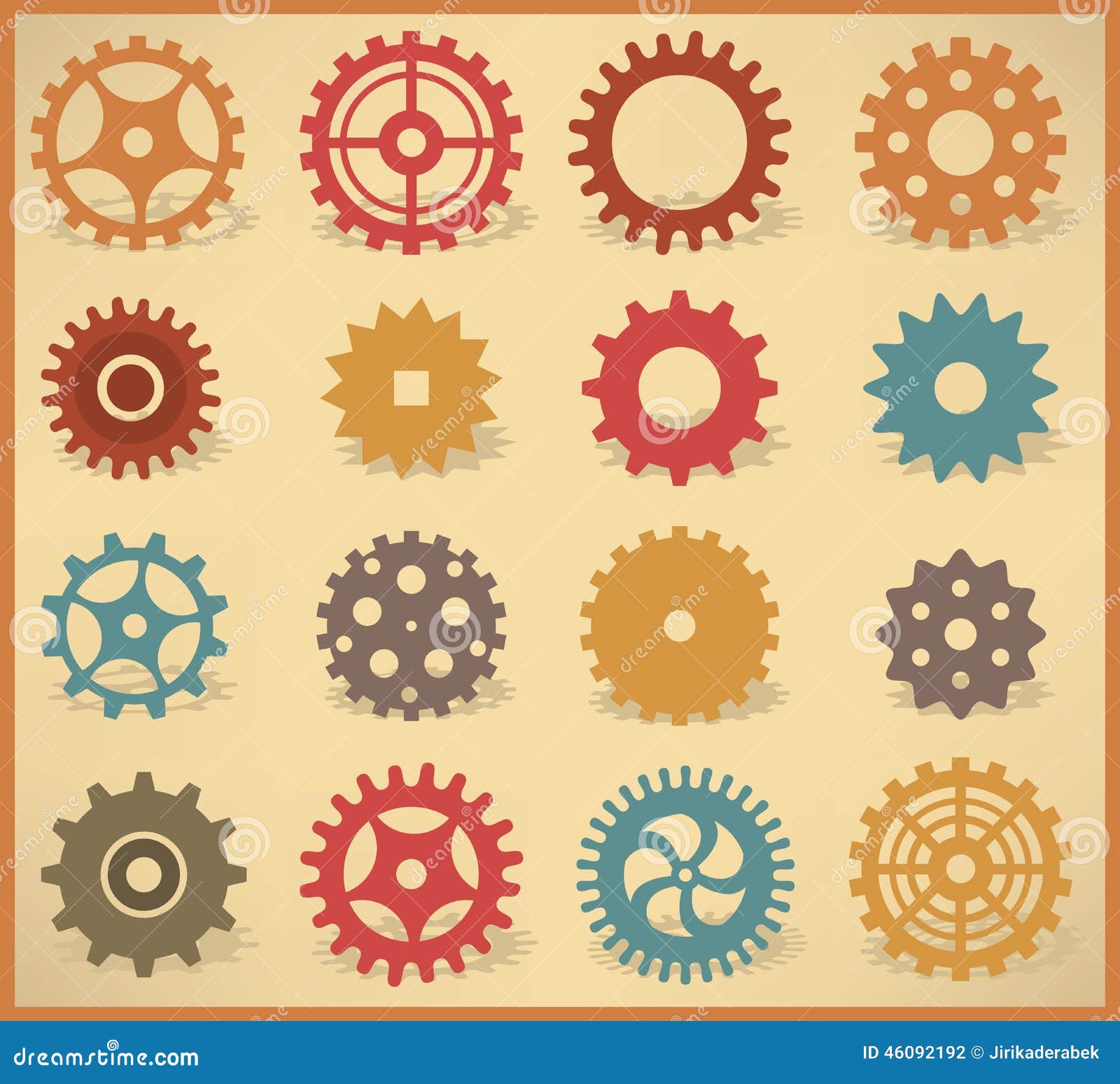 Simple vector tooth wheels stock vector. Illustration of machine - 46092192
