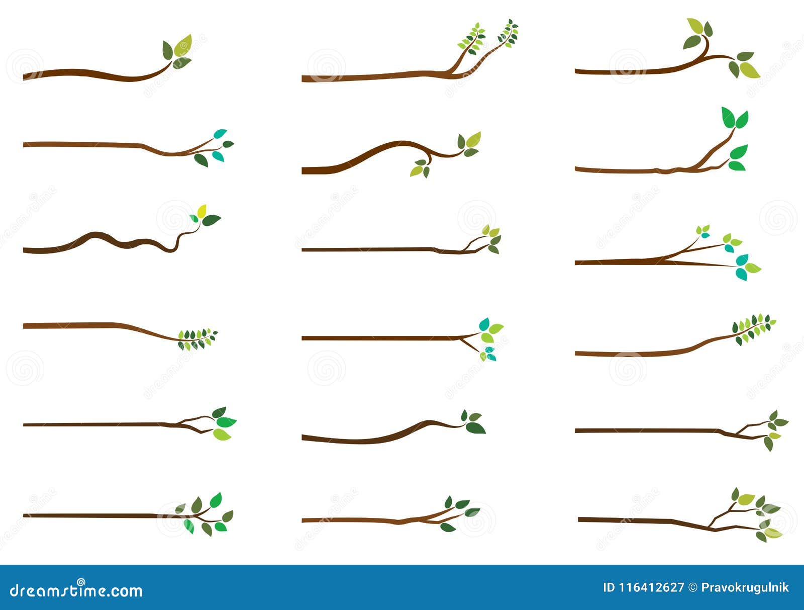 Simple Vector Tree Branches with Green Leaves Stock Vector ... Simple Vector Tree Branches with Green Leaves Stock Vector ...