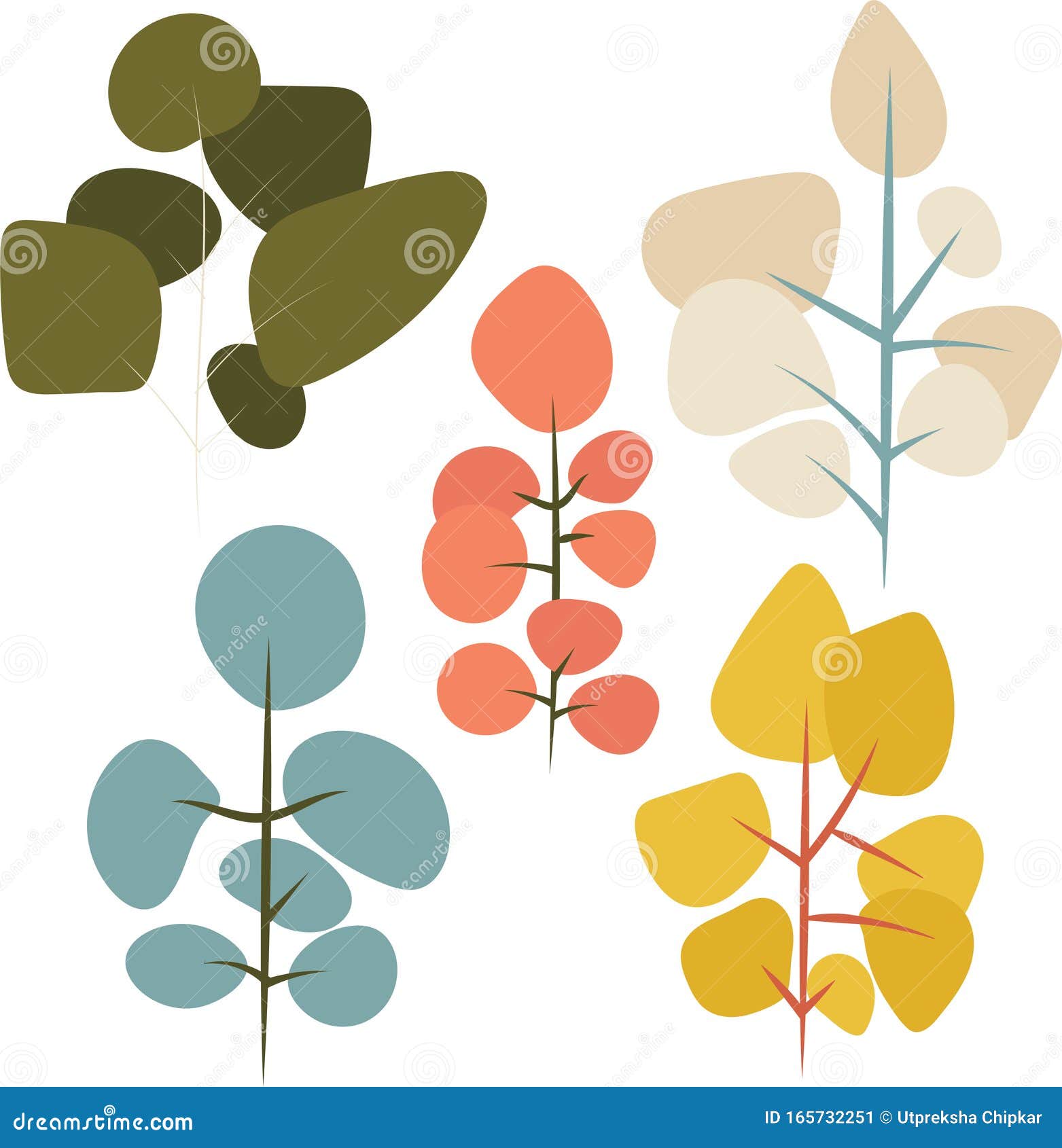 Simple vector tree forms stock vector. Illustration of isolated - 165732251