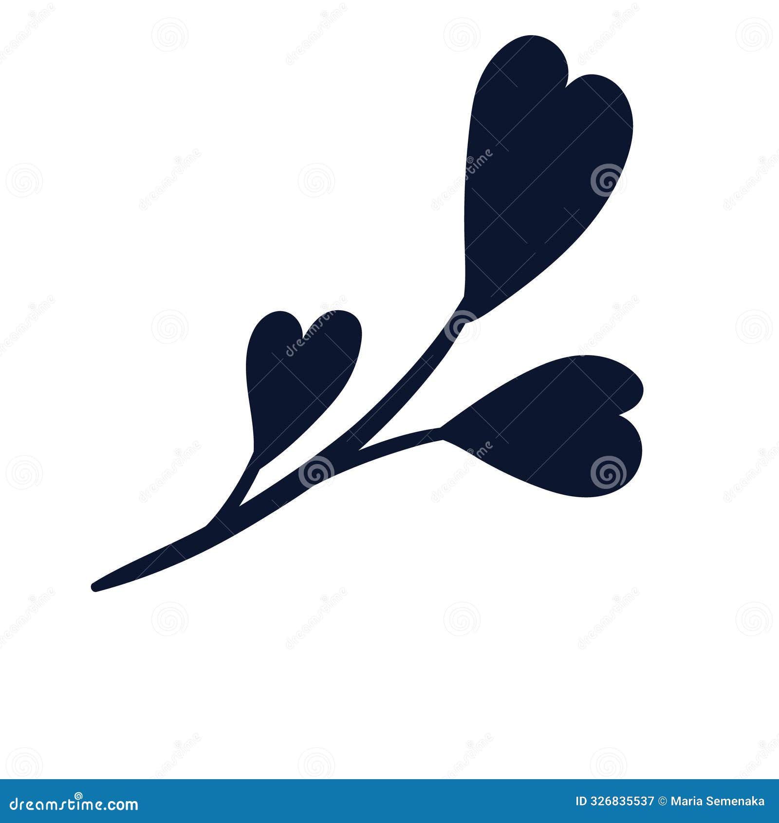 Simple Vector Twig with Leaves for Web Design, in Flat Vector Style ...