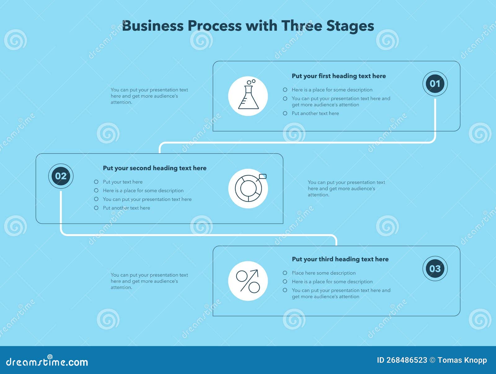Simple Vertical Business Process Template - Blue Version Stock Vector ...