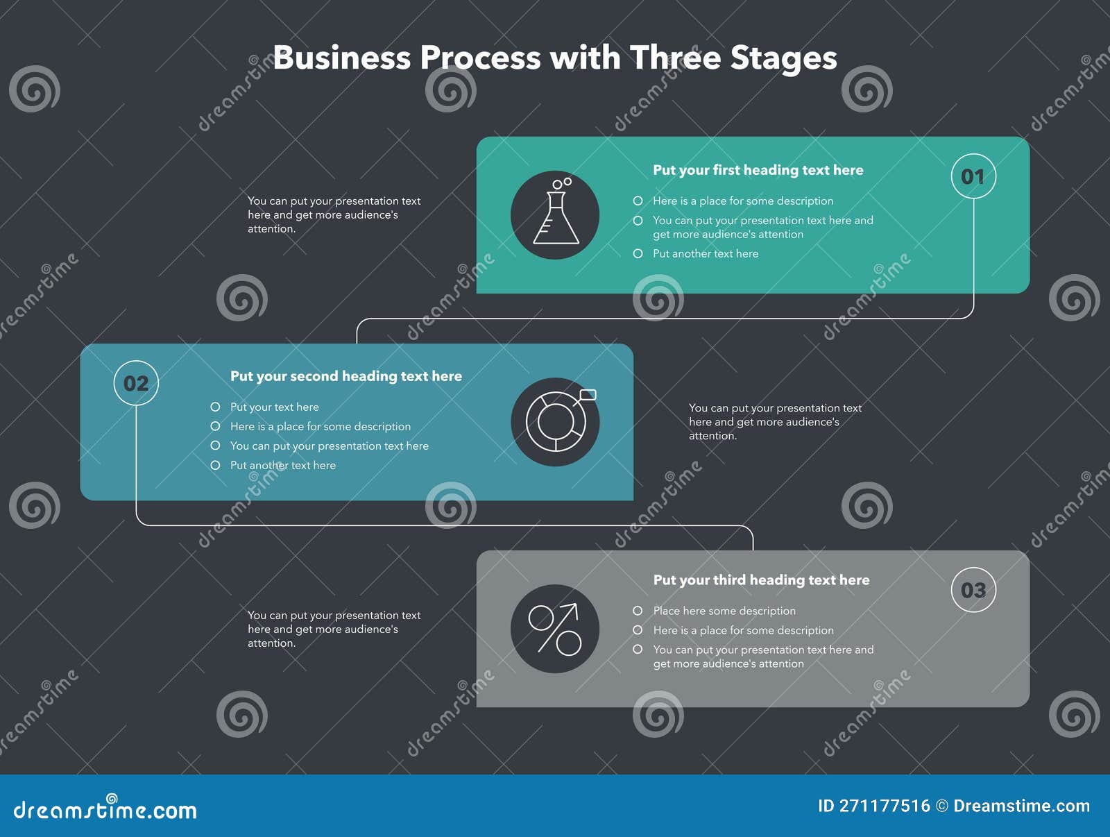 Simple Vertical Business Process Template - Dark Version Stock Vector ...