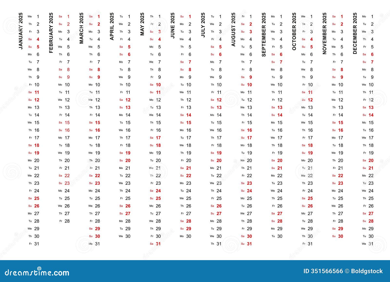 Vertical Calendar 2026 Year. Week Starts On Sunday. Minimalist Gray ...