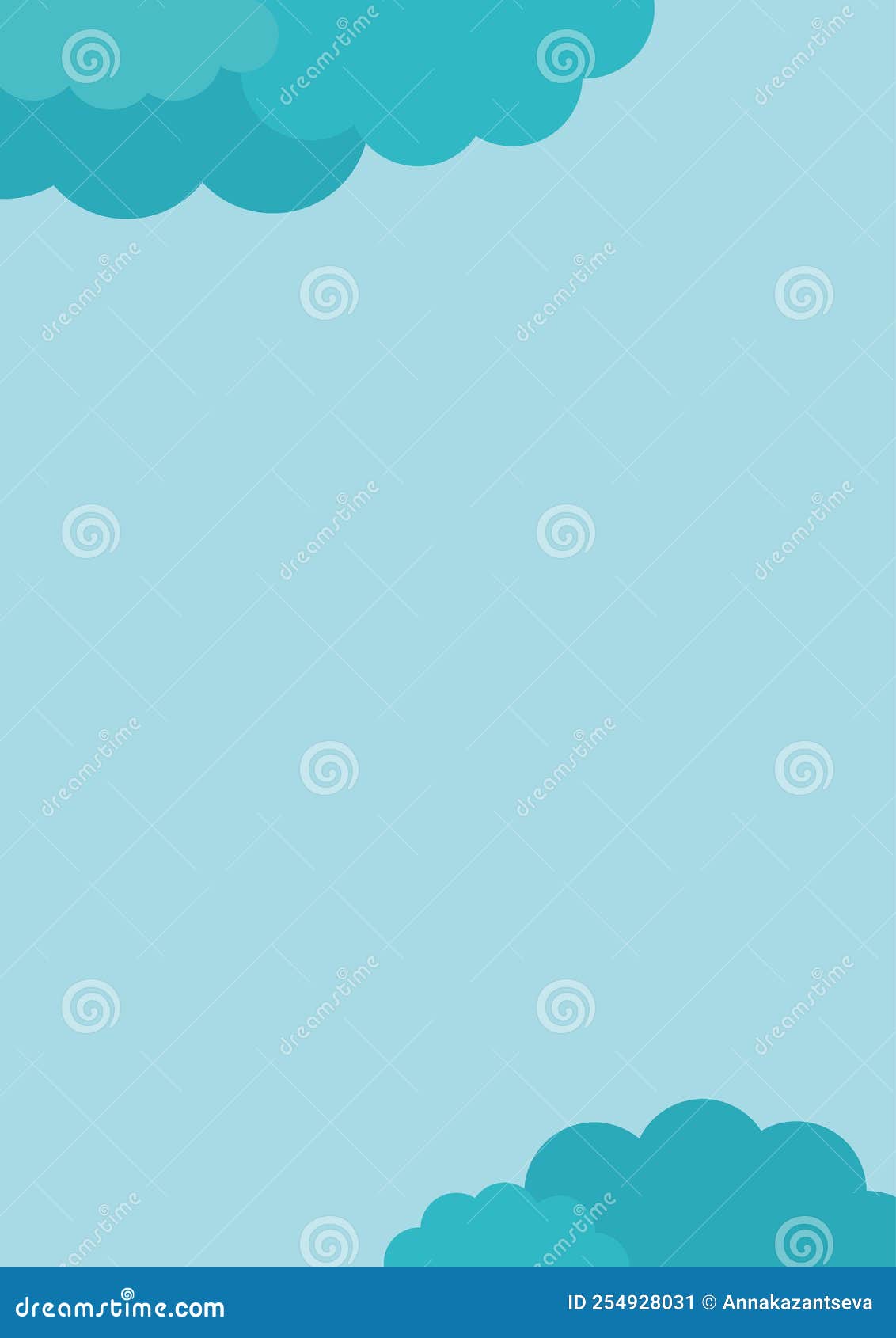 Simple Vertical A4 Format Background with Blue Sky and Clouds at the ...