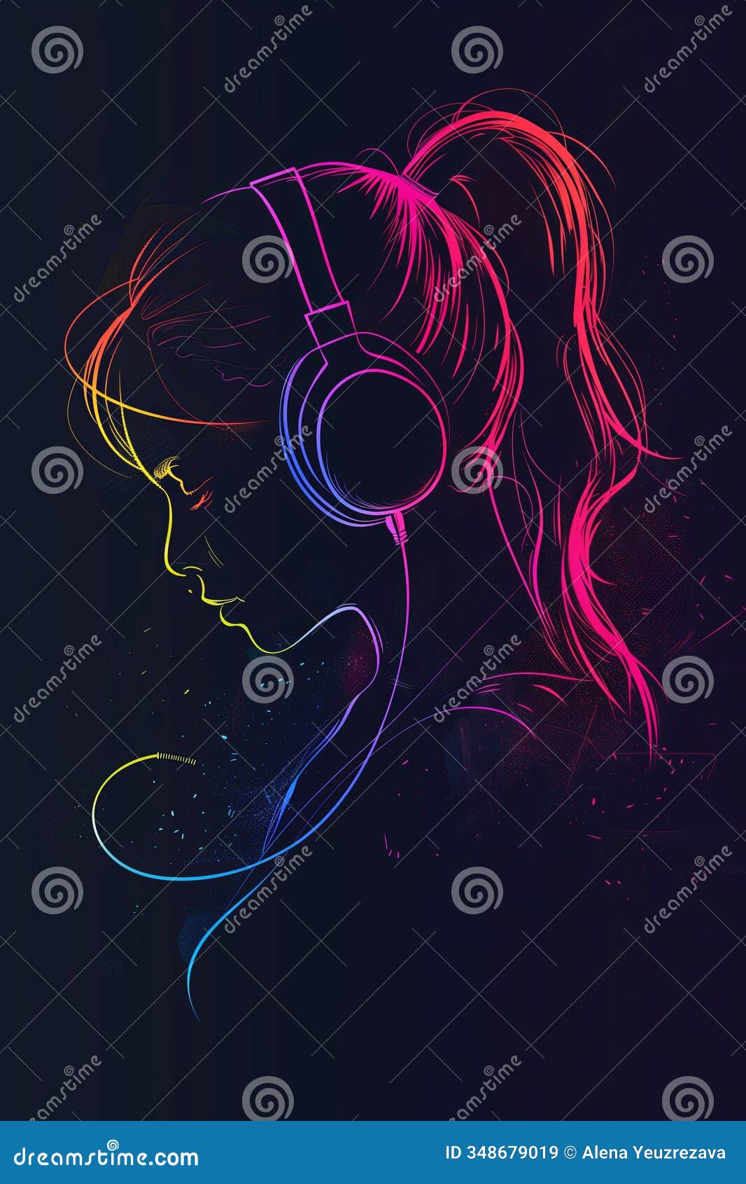 Simple Vertical Poster Design, Dark Background with a Single Neon ...