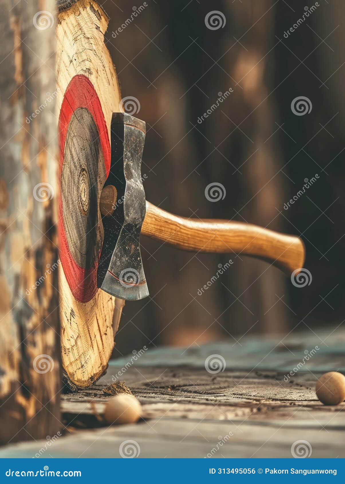 A Simple, Vibrant Image of an Axe Midflight Towards a Wooden Target ...