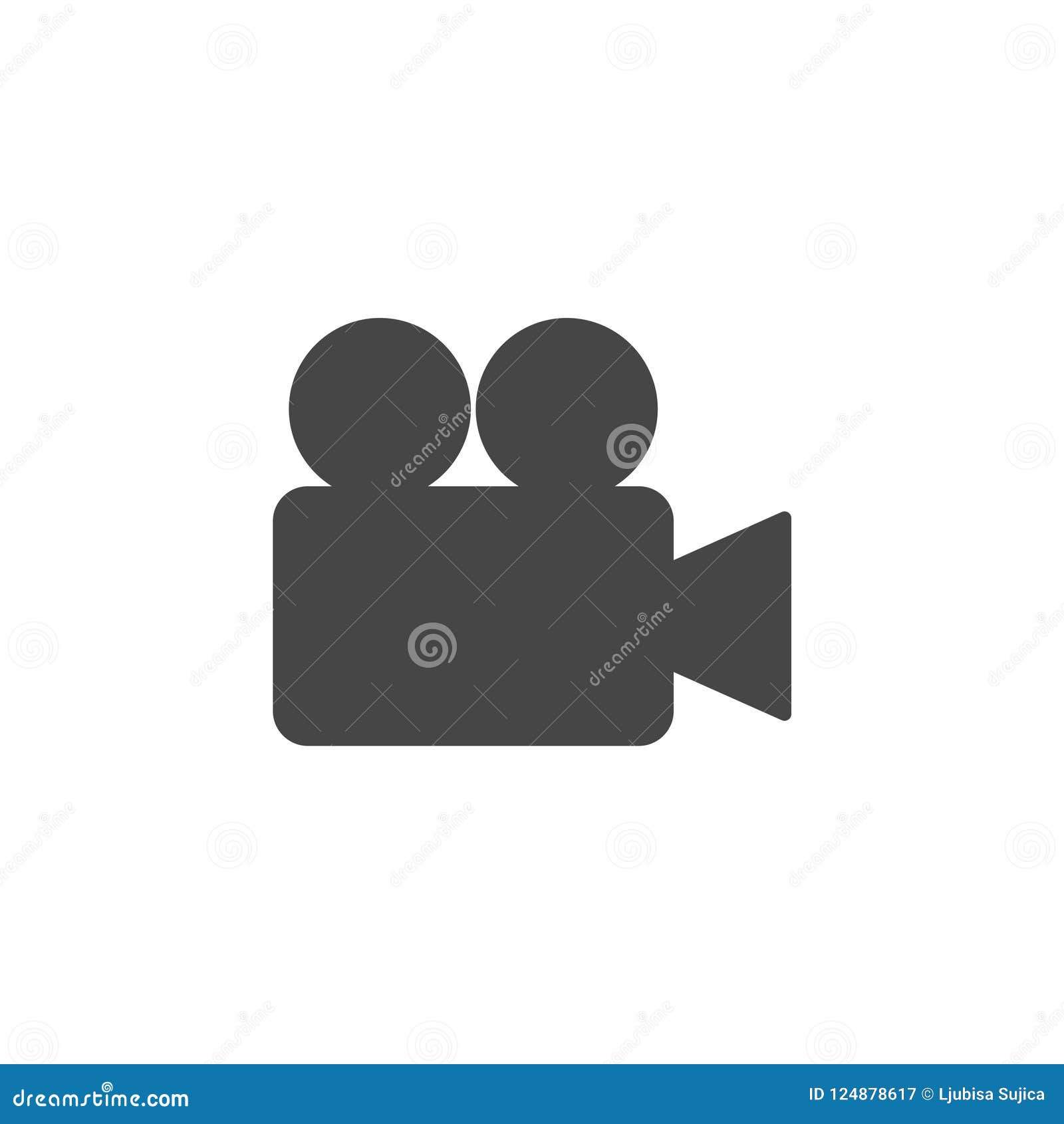 Simple Video Camera Icon Vector Stock Vector - Illustration of ...