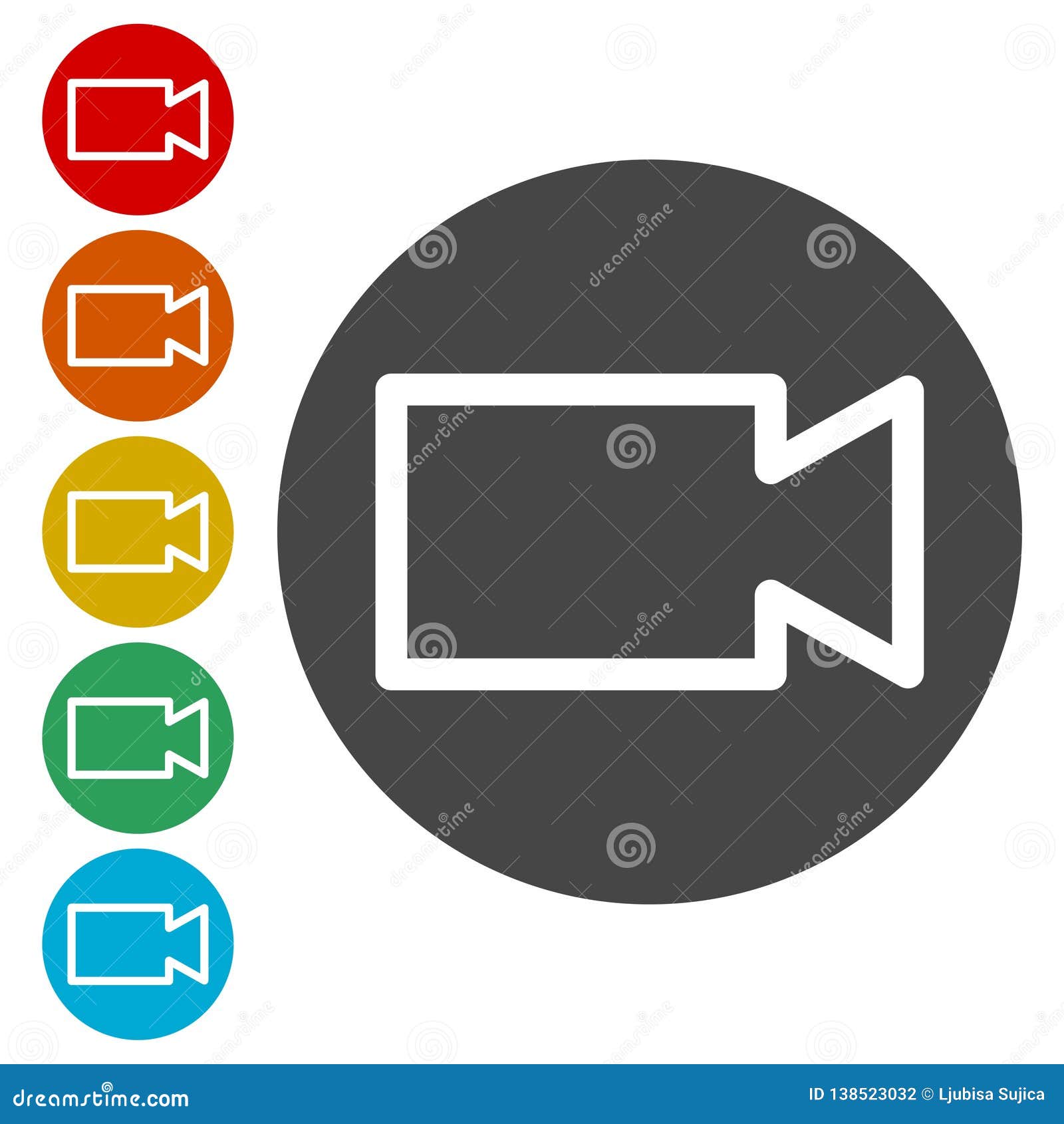 Simple Video Camera Icon Vector Stock Vector - Illustration of ...