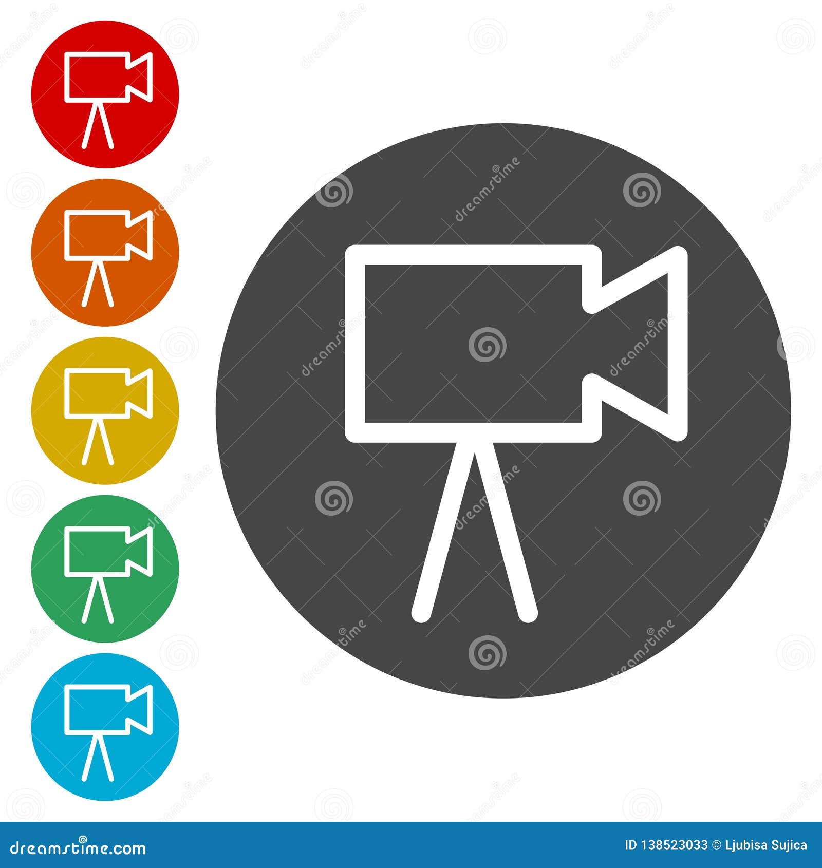 Simple Video Camera Icon Vector Stock Vector - Illustration of ...