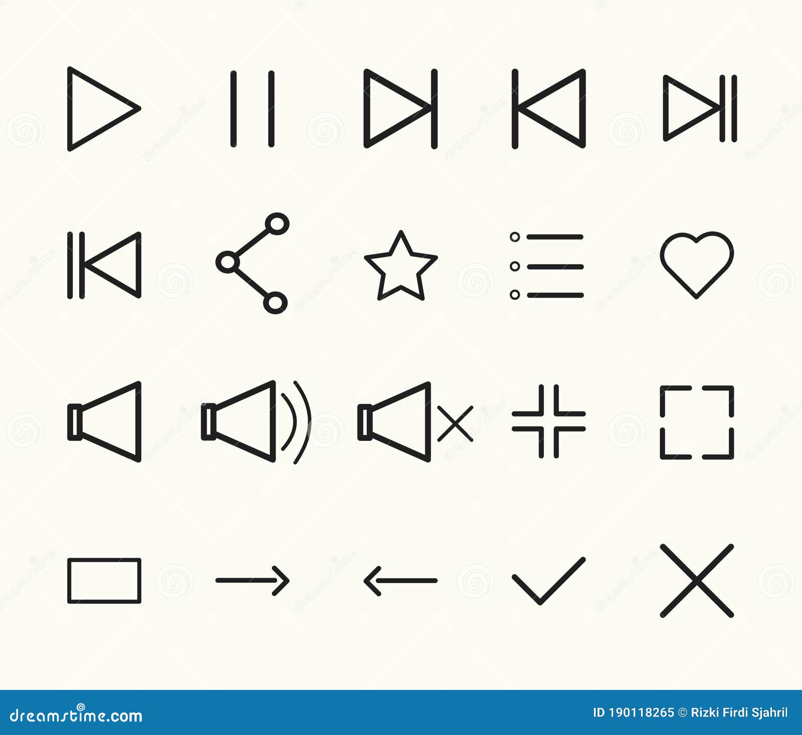 Simple Video Player Icon. Black and White Icon Stock Vector ...