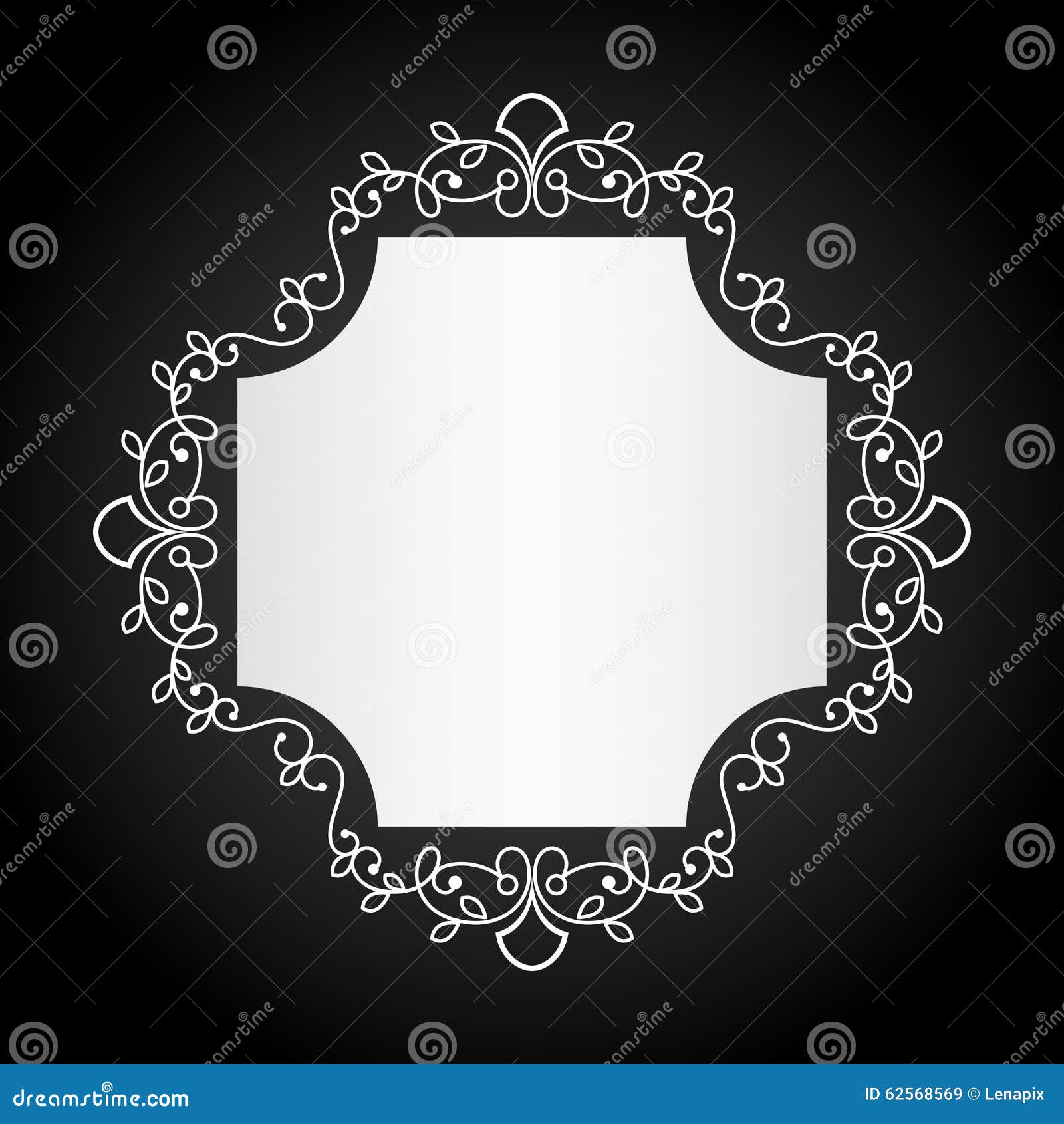 Simple Vintage Black and White Frame Stock Vector - Illustration of ...