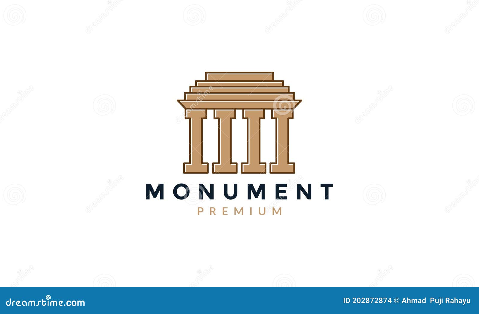 Simple Vintage Monument Line Logo Vector Icon Illustration Design Stock ...