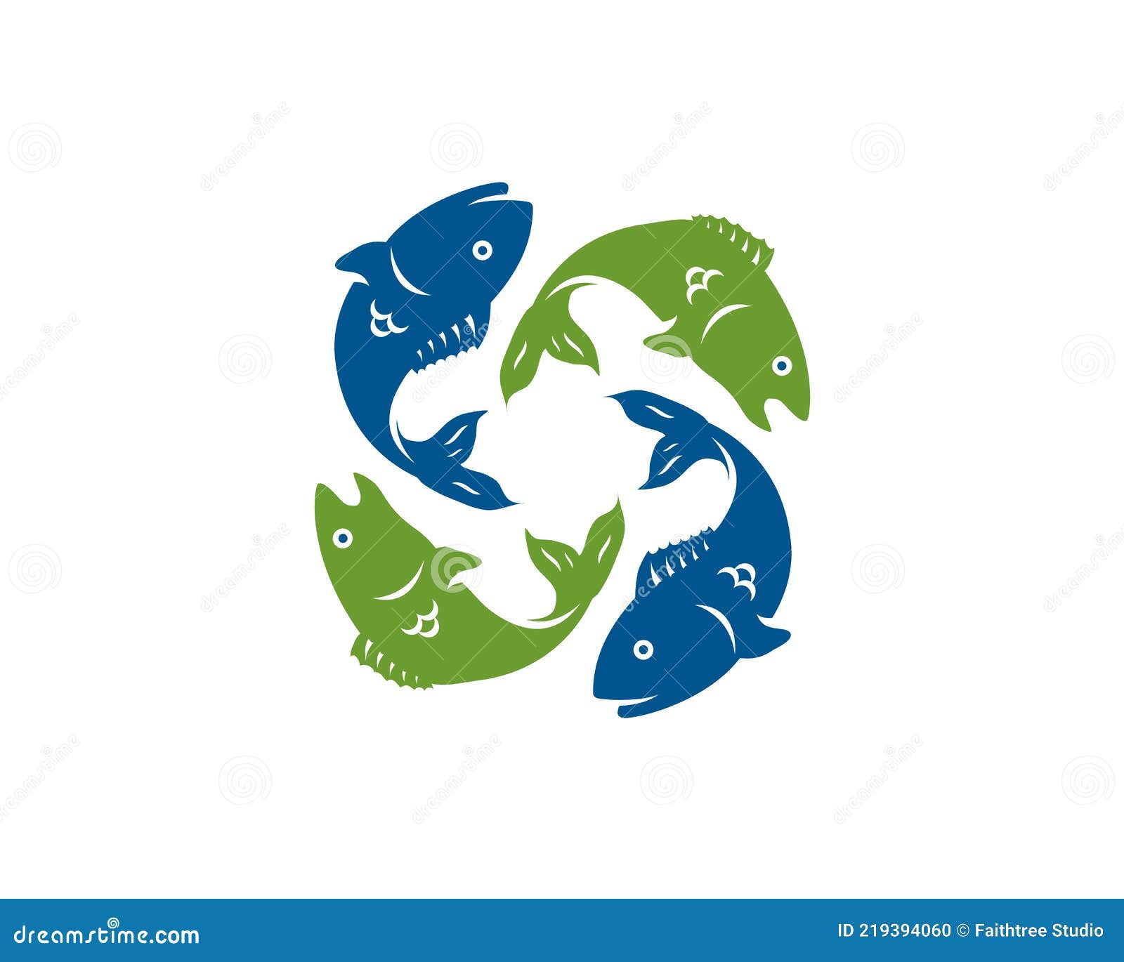 Simple Vintage Style Fish Vector in Rotation Position Stock Vector ...