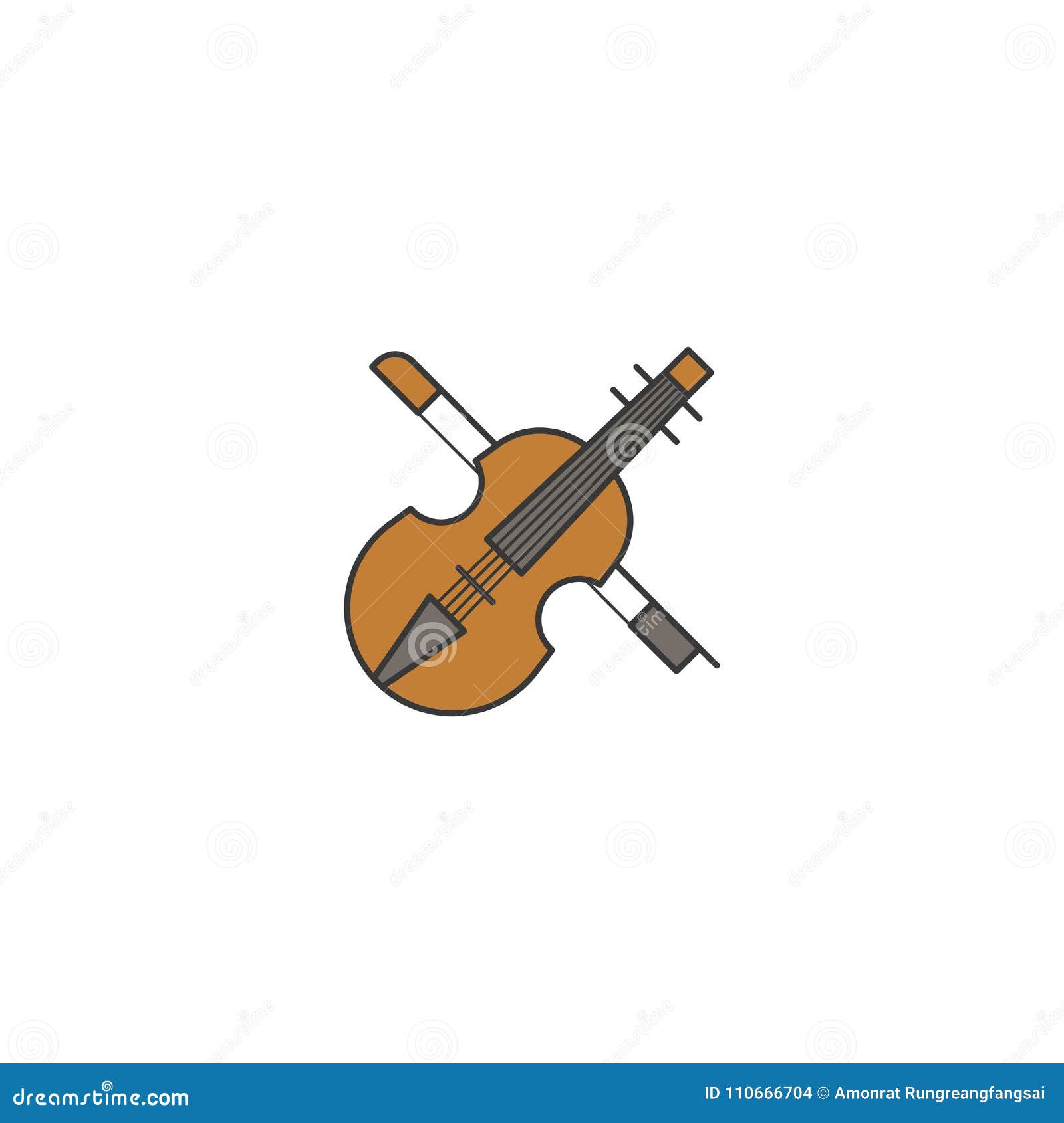 Simple violin icon stock vector. Illustration of flat - 110666704
