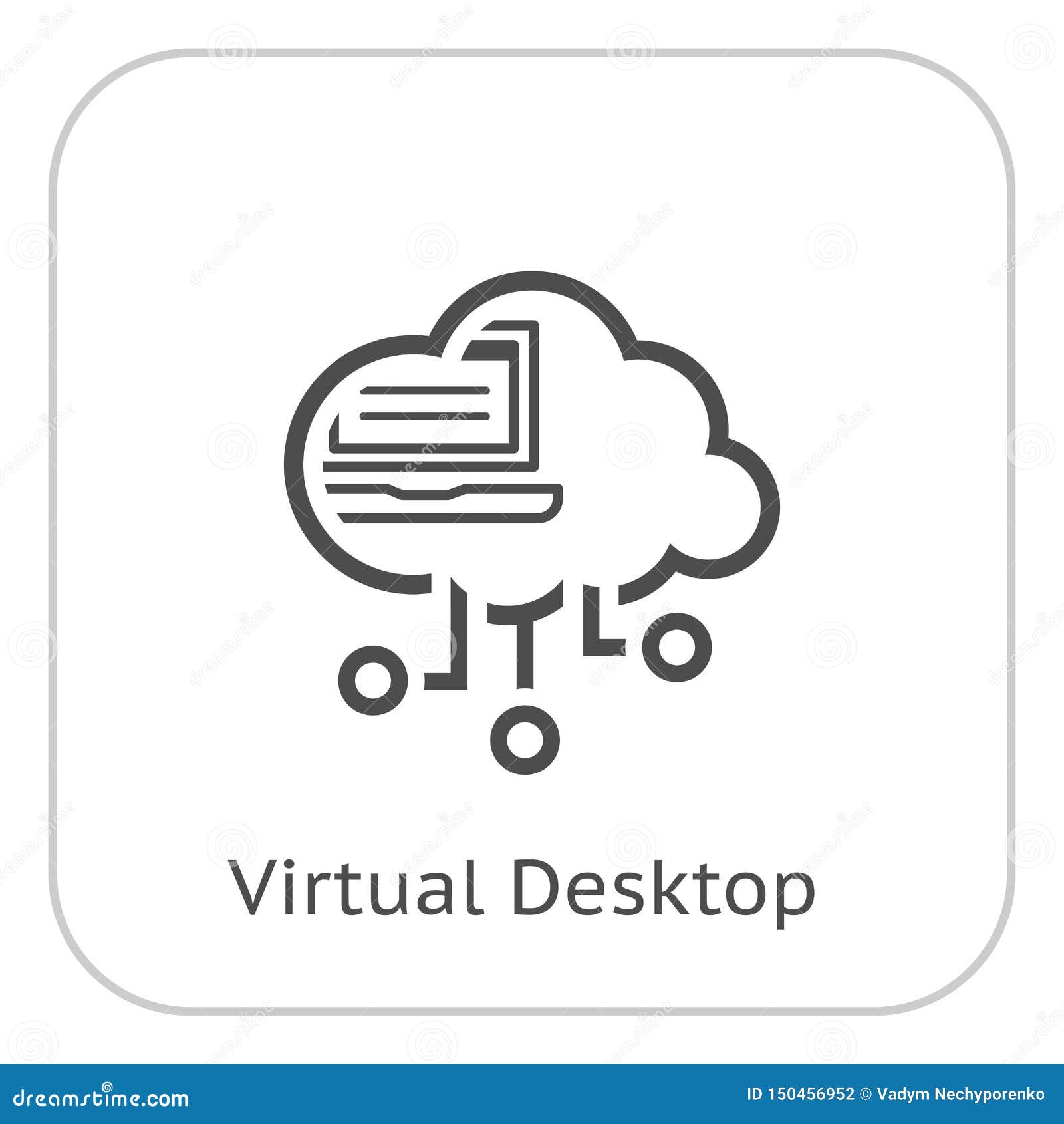 Simple Virtual Desktop Vector Icon Stock Illustration - Illustration of ...