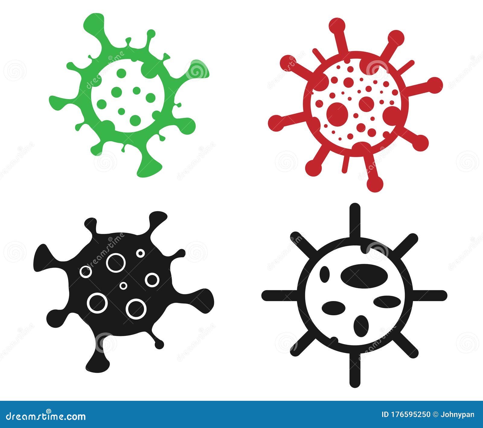 Simple virus icons, vector stock vector. Illustration of outline ...