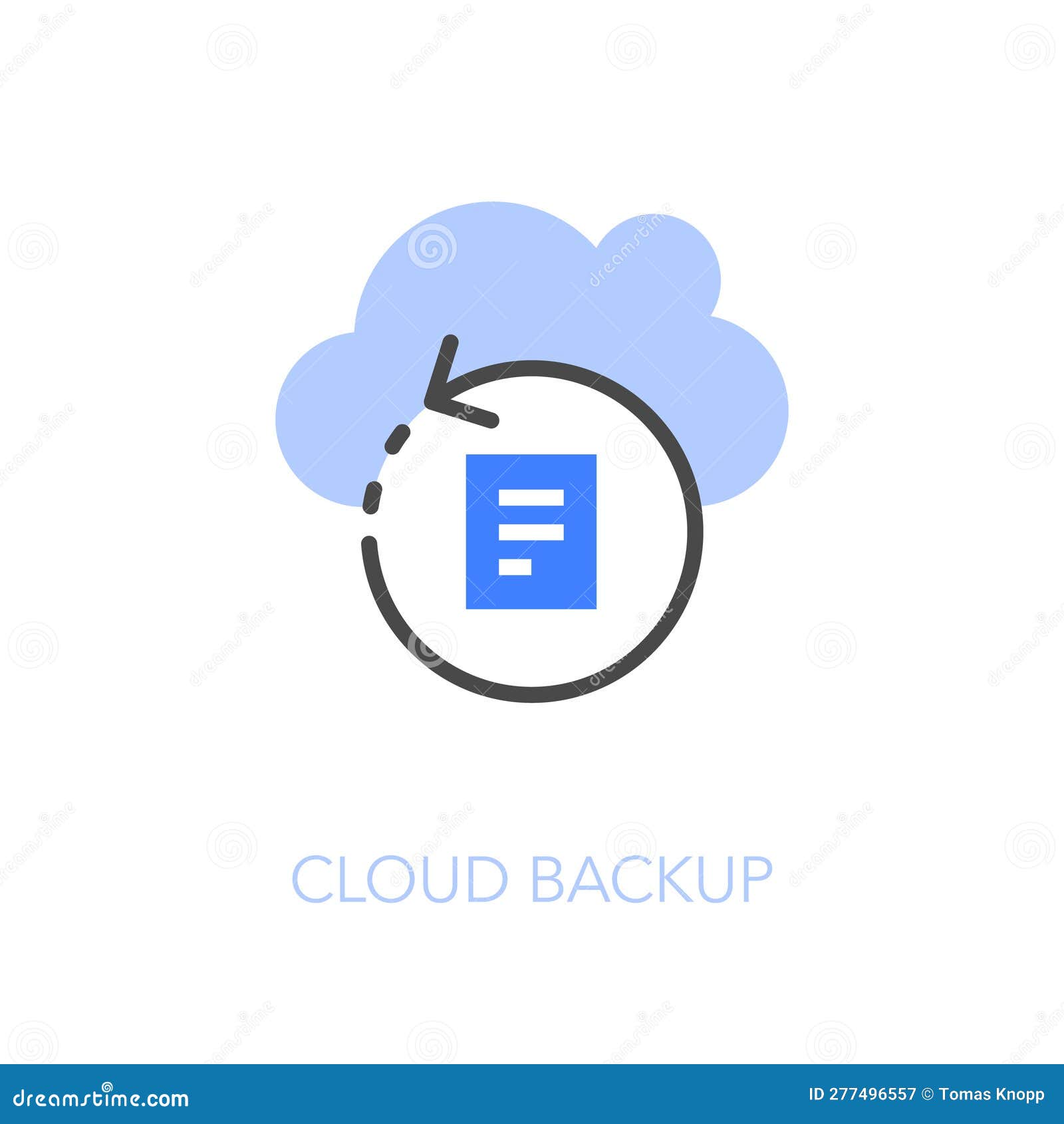 Simple Visualised Cloud Backup Icon Symbol Stock Vector - Illustration ...