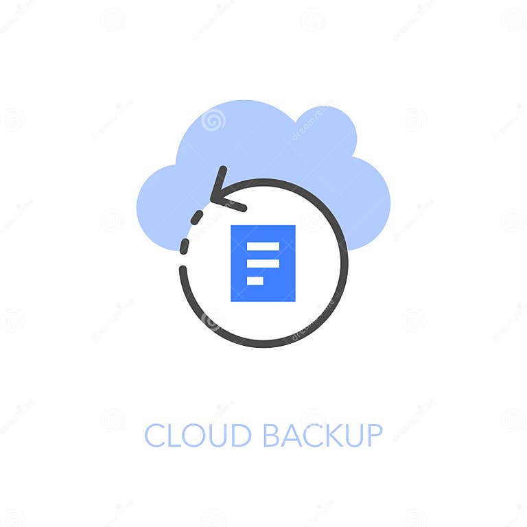 Simple Visualised Cloud Backup Icon Symbol Stock Vector - Illustration ...