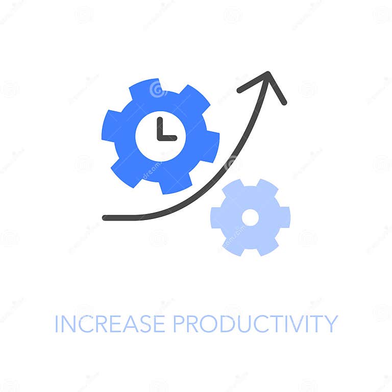 Simple Visualised Increase Productivity Icon Symbol Stock Vector ...