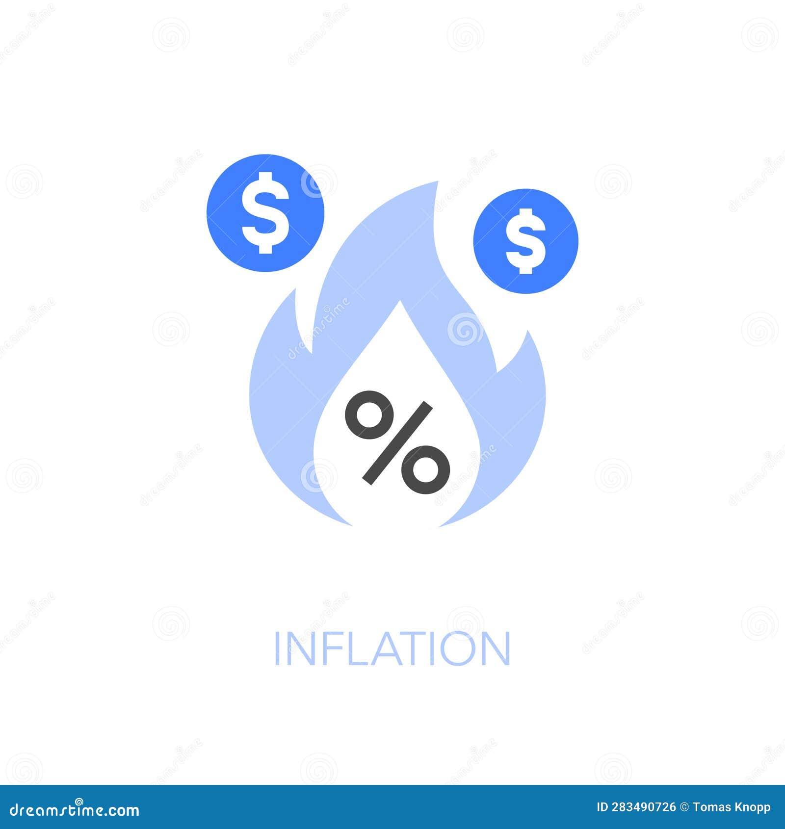 Simple Visualised Inflation Icon Symbol Vector Illustration ...