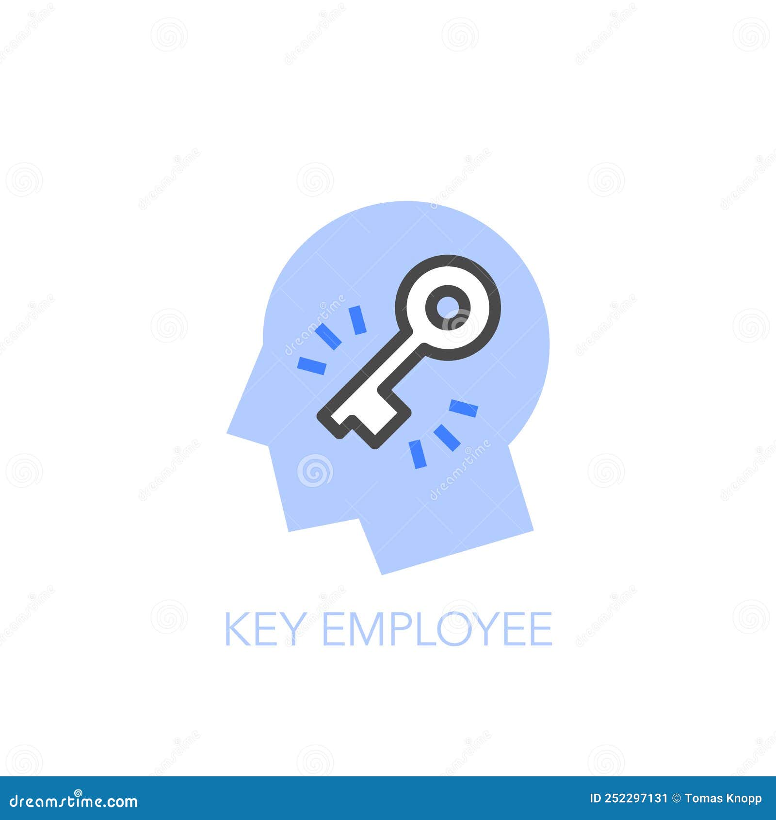 Simple Visualised Key Employee Icon Symbol Stock Vector - Illustration ...