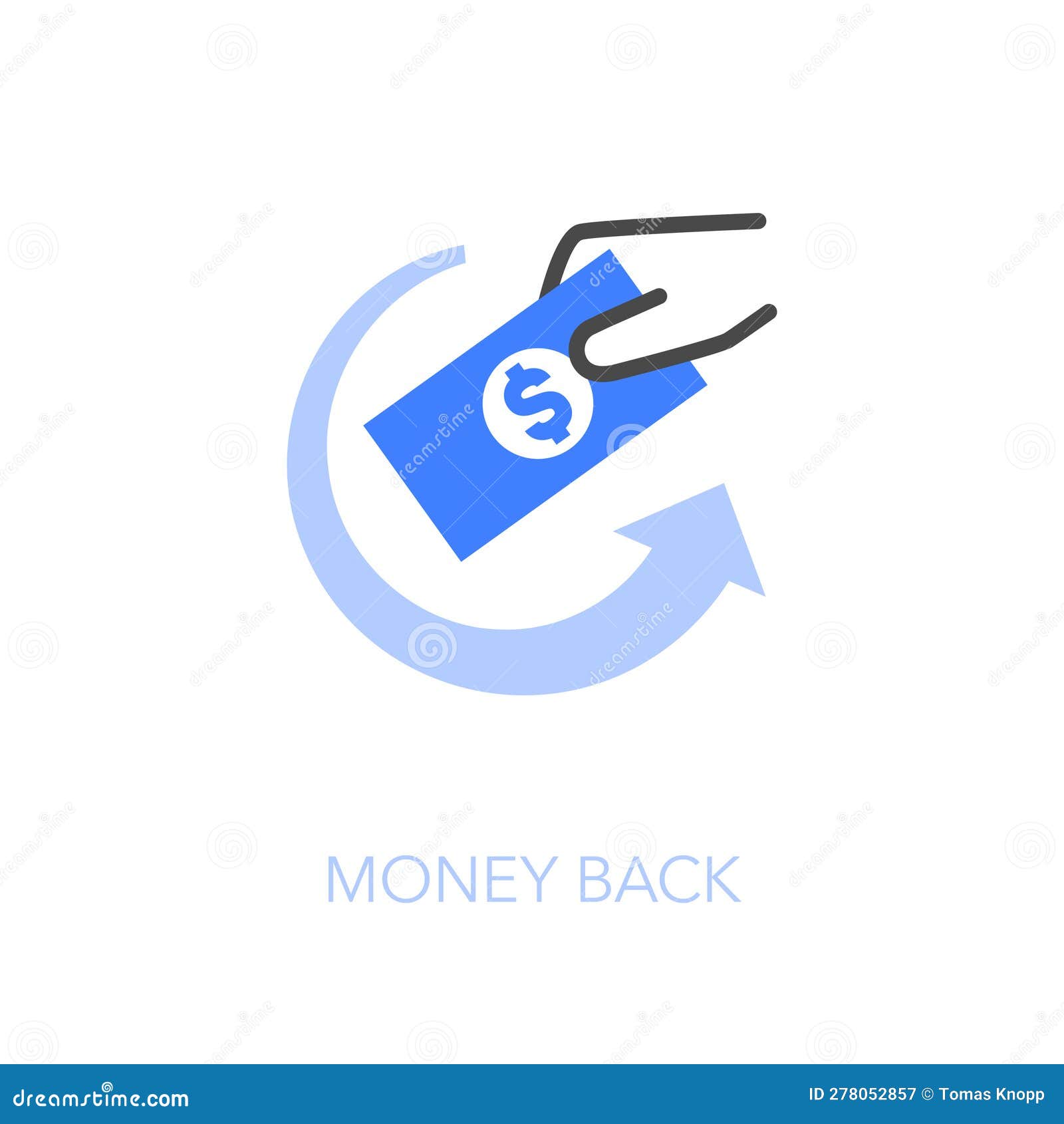 Simple Visualised Money Back Icon Symbol Stock Vector - Illustration of ...